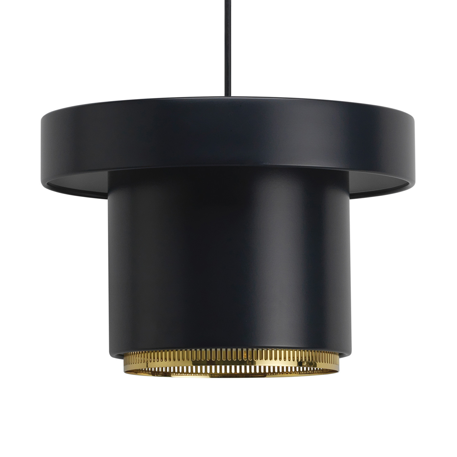 Artek A201 riippuvalaisin, musta - messinki | Finnish Design Shop