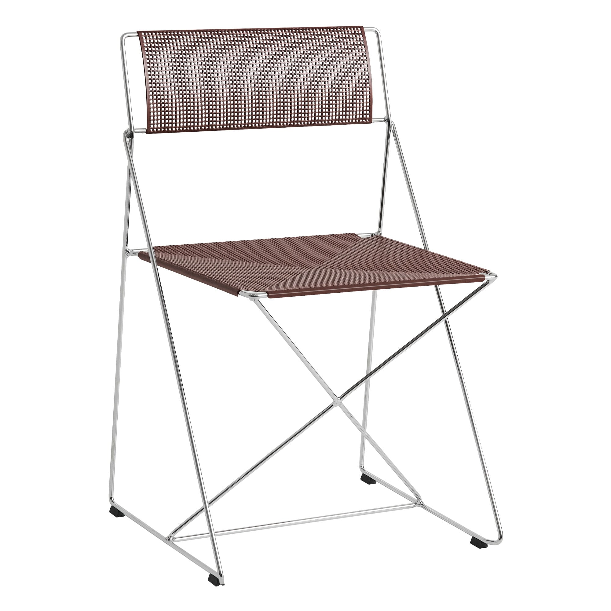 HAY X-Line chair, indoor, chromed - iron red | Finnish Design Shop
