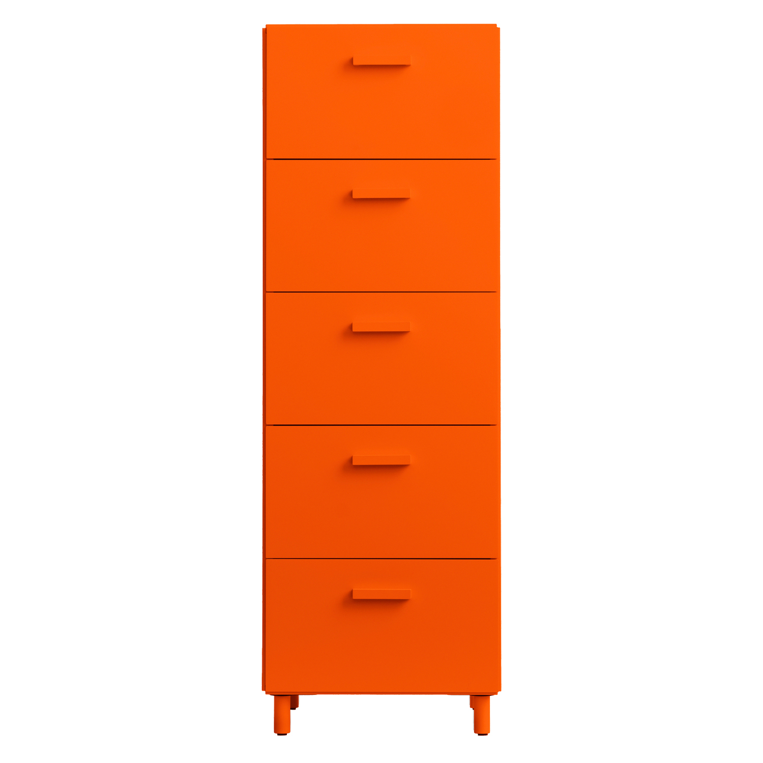 String Furniture Relief chest of drawers with legs, tall, orange ...
