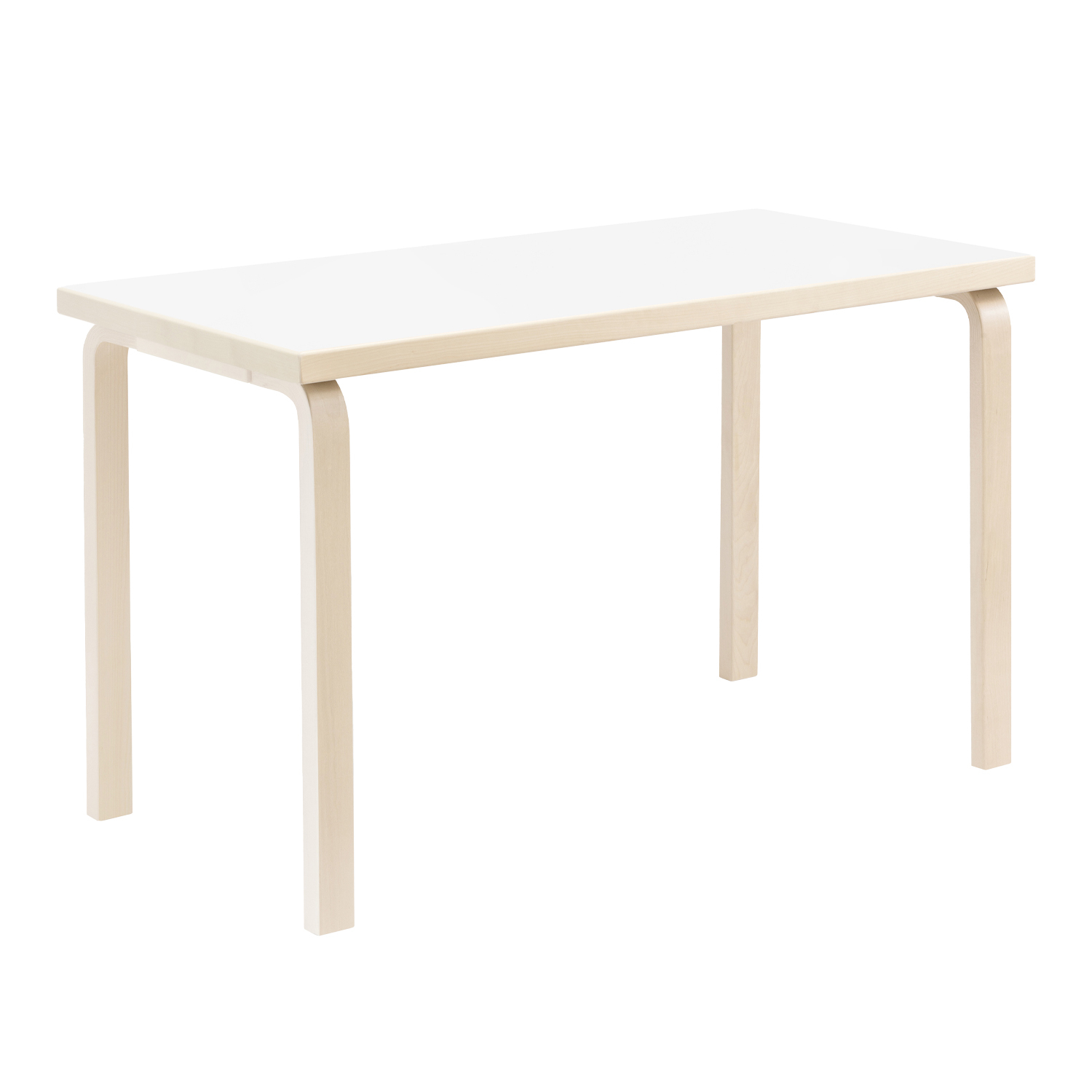 Artek Aalto table 80B, 60 x 100 cm, birch - white laminate | Finnish ...