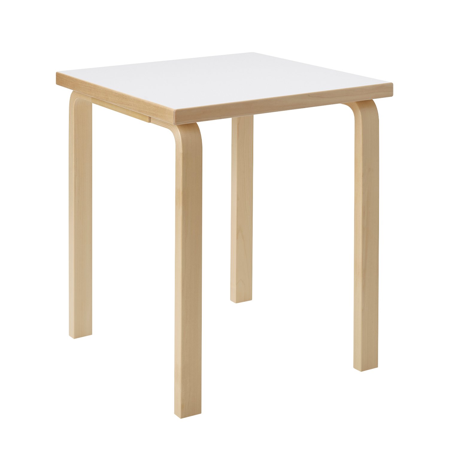 Artek Aalto table 80C, 60 x 60 cm, birch - white laminate | Finnish ...