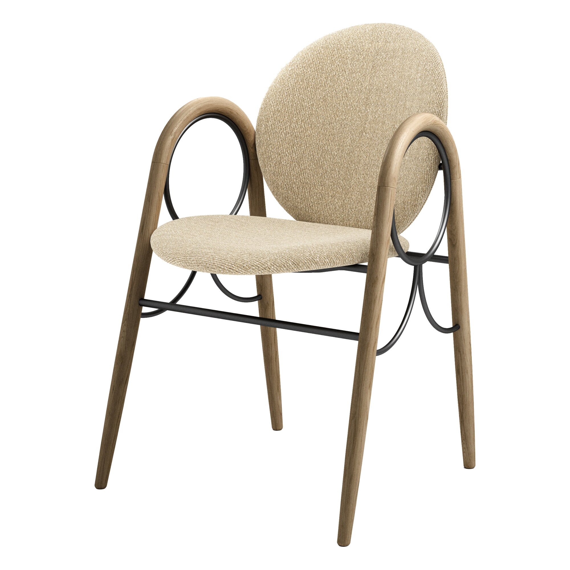 Brdr. Krüger Arkade dining chair, oiled oak - brass - Moss cream ...