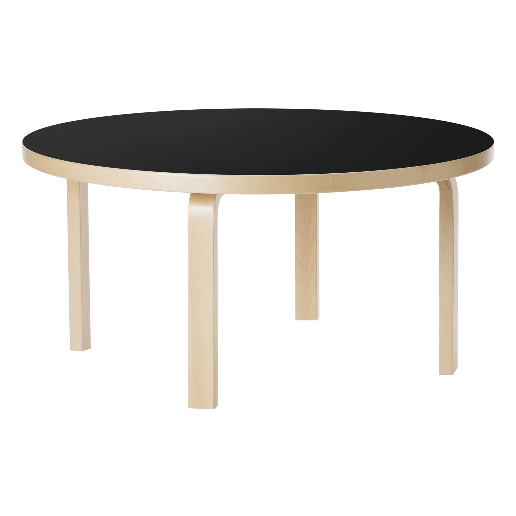 Artek Aalto coffee table 90A, birch - black linoleum | Finnish Design Shop
