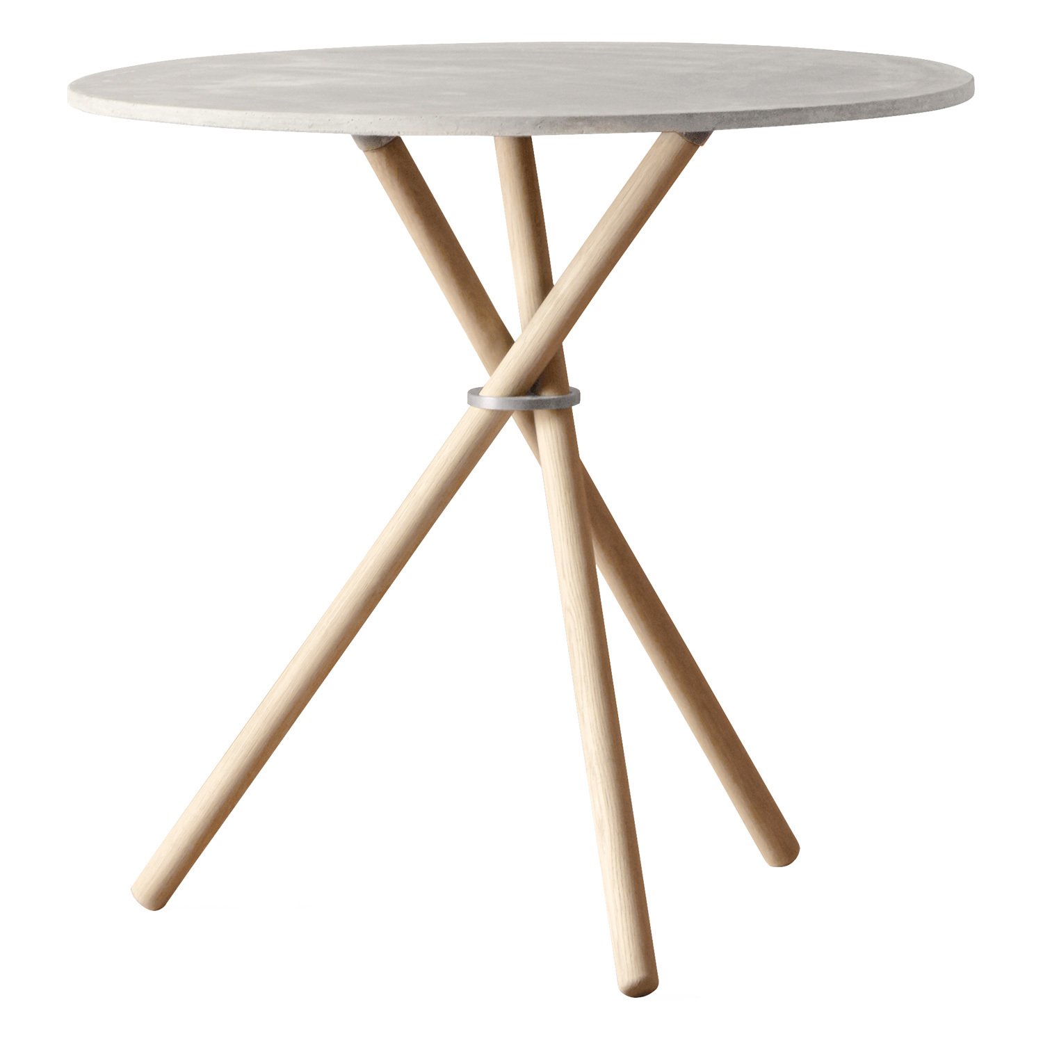 Eberhart Furniture Aldric cafe table, 80 cm, light concrete - light oak ...