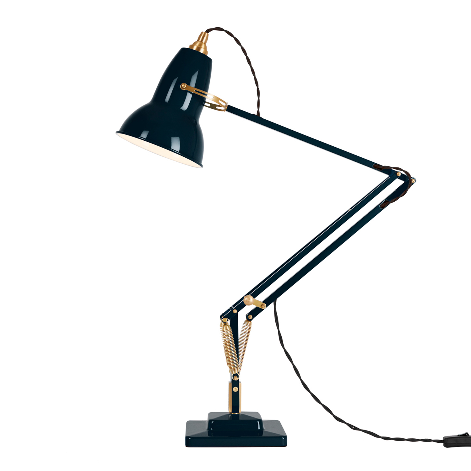 Anglepoise Original 1227 Brass desk lamp, ink blue | Finnish Design Shop