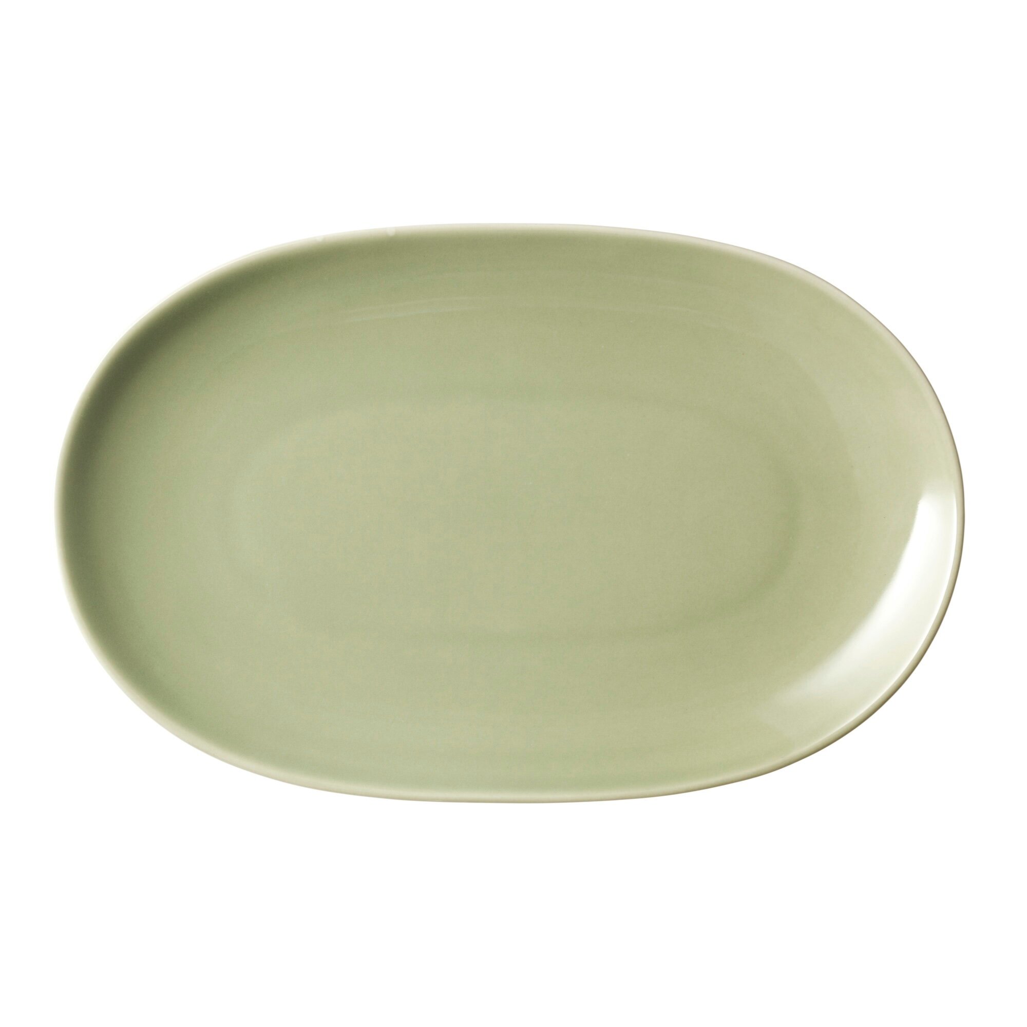 Arabia 24h oval plate, 18 x 28 cm, sage green | Finnish Design Shop