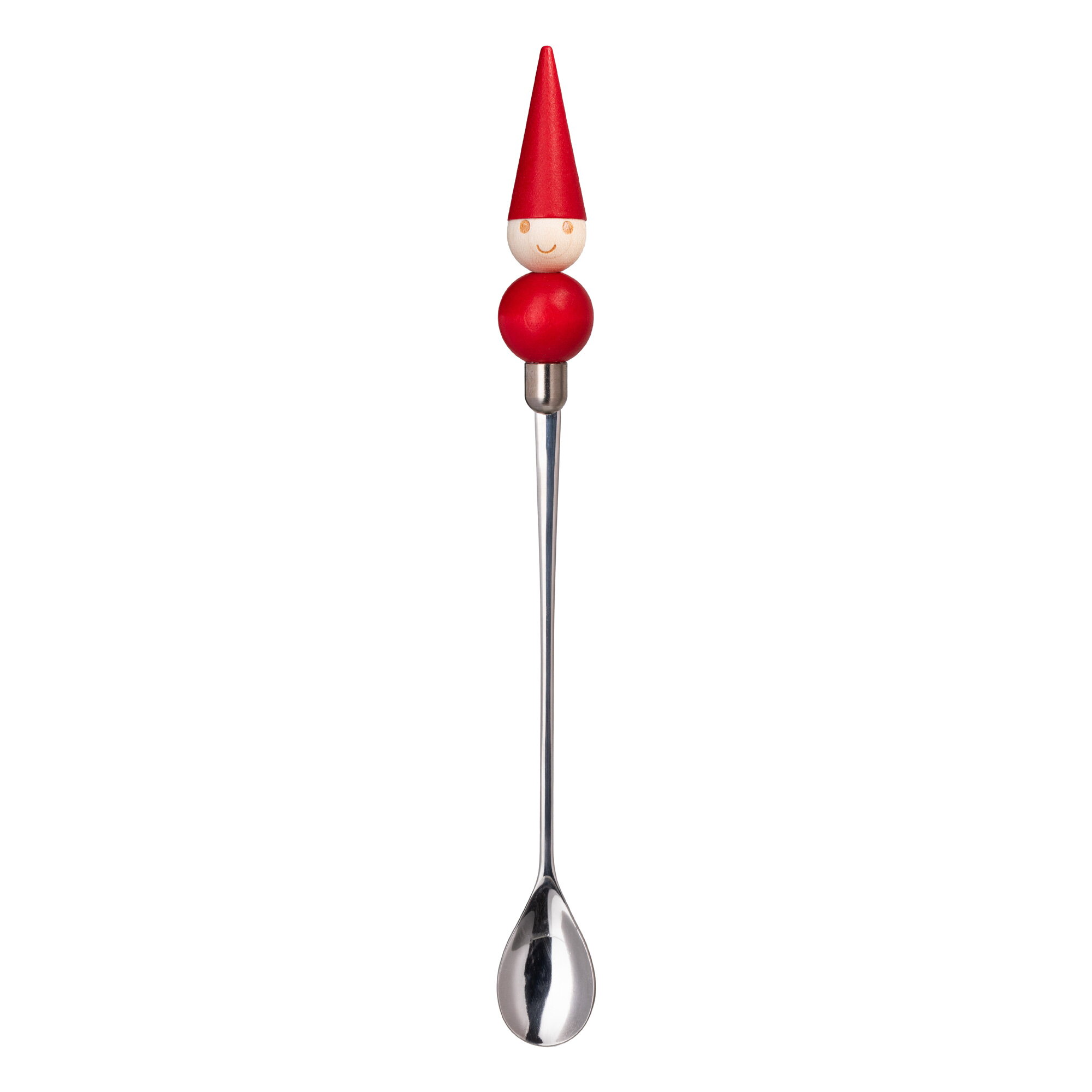 Aarikka Tonttu Löffel, 24 cm, Edelstahl - rot - Ahorn | Finnish Design Shop