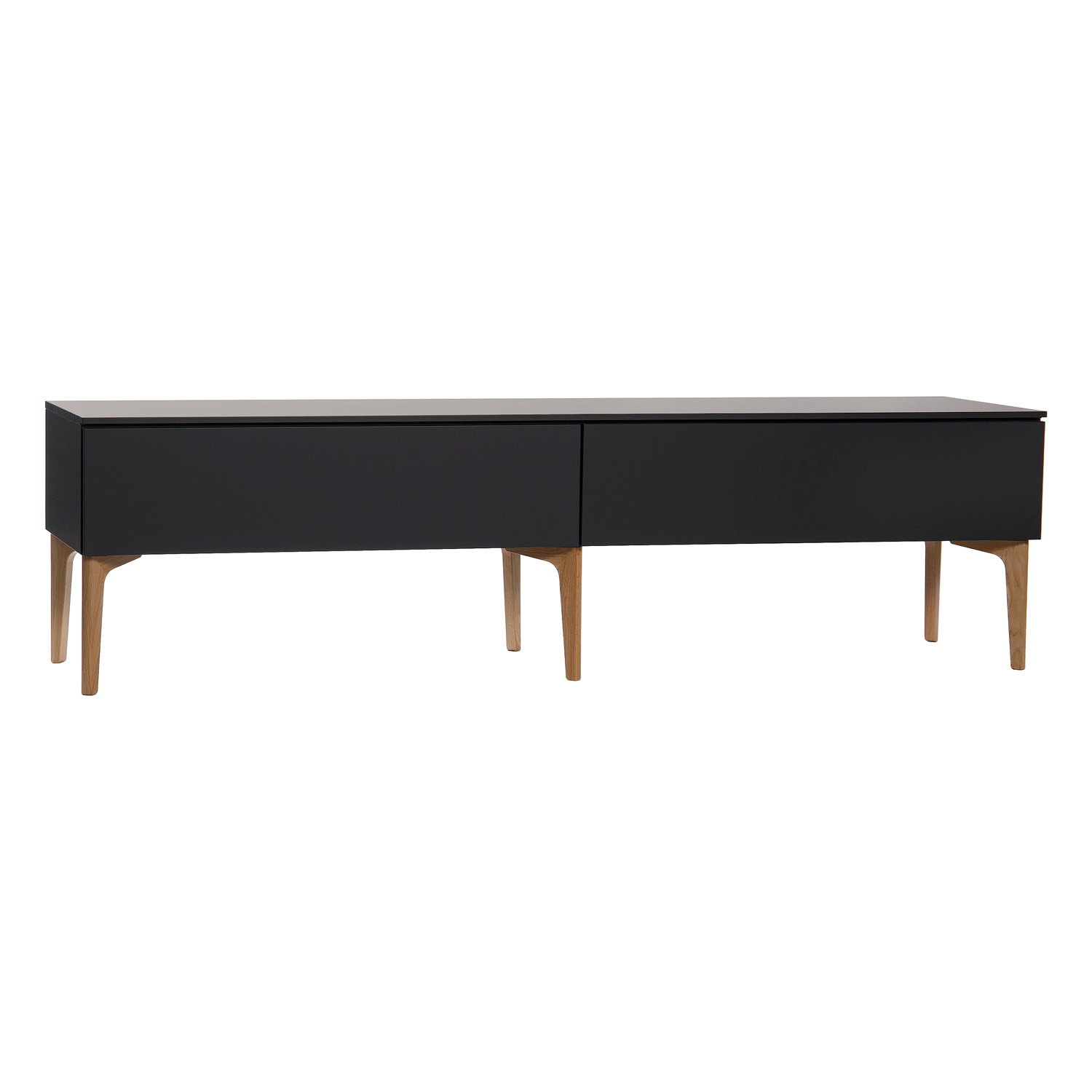 Lundia Fuuga TV table with drawers, black - oak | Finnish Design Shop IE