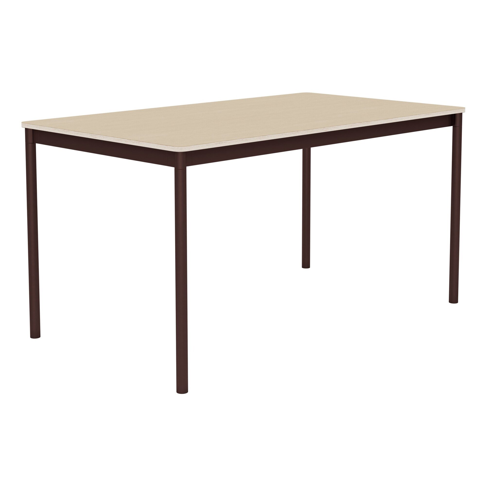 Muuto Base pöytä, 140 x 80 cm, lakattu tammi - vaneri - punaruskea ...
