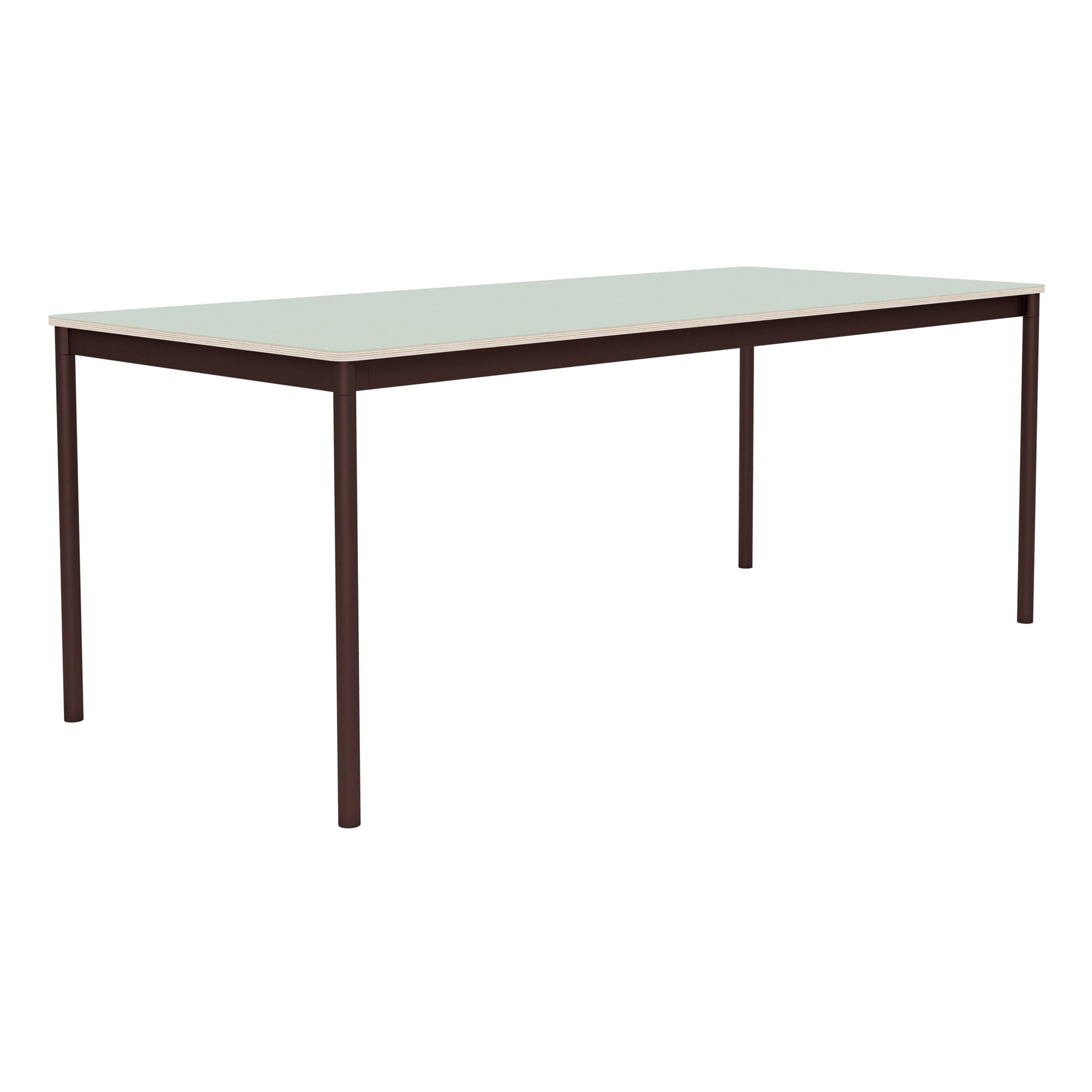 Muuto Base table, 190 x 85 cm, light green laminate - plywood - brown ...