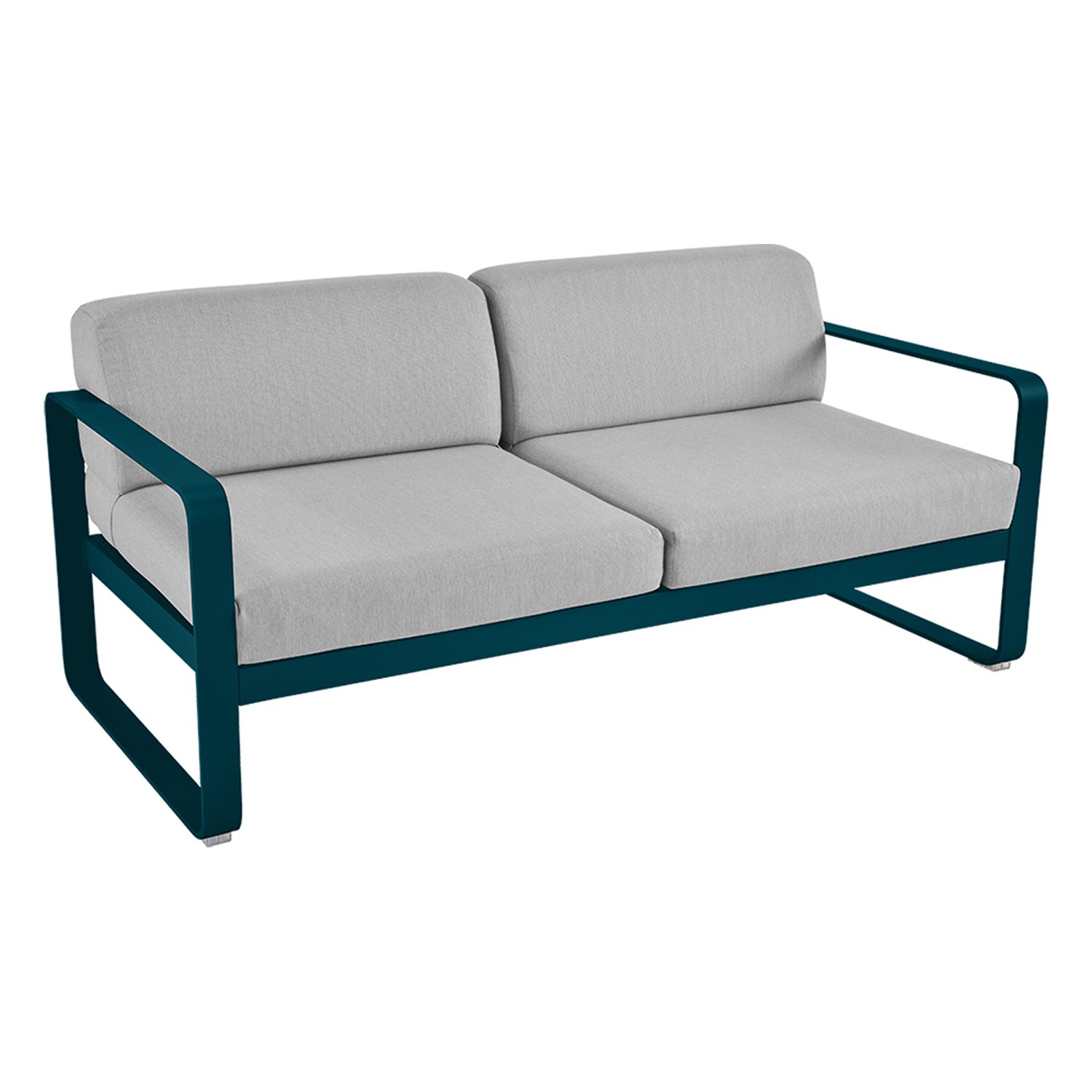 Fermob Bellevie 2-seater sofa, acapulco blue - flannel grey | Finnish ...
