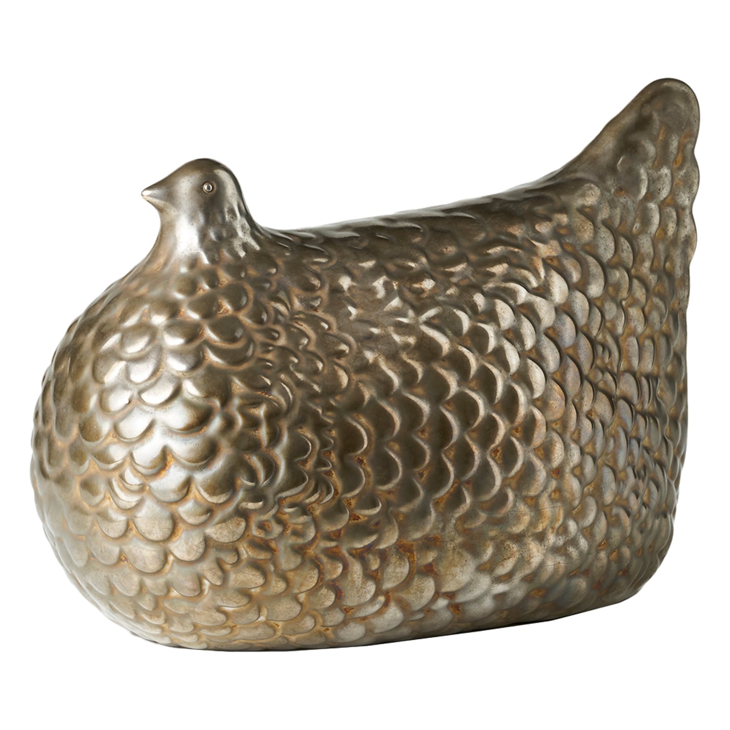 Bitossi Chicken figure, 25 cm, silver | Finnish Design Shop