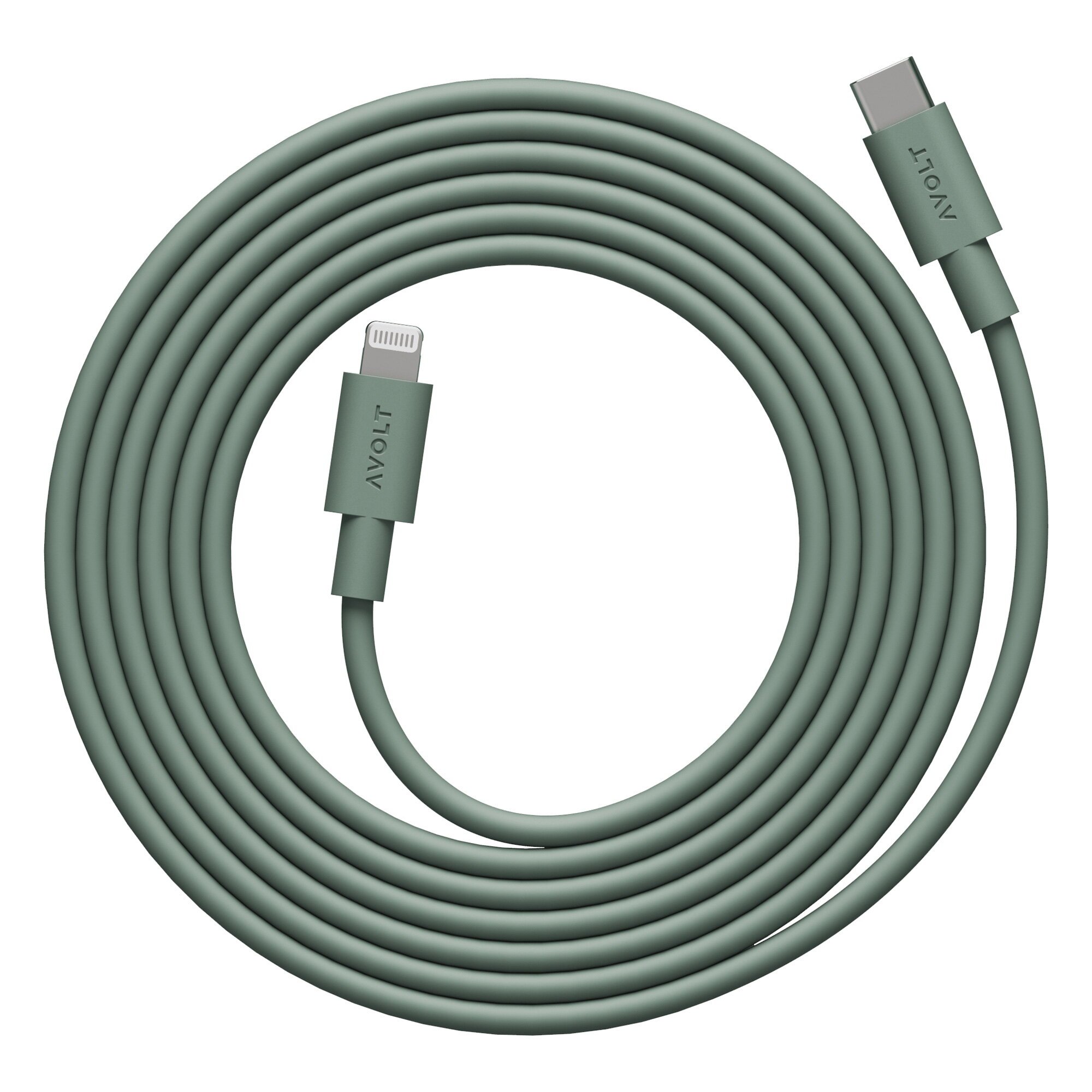 Avolt Cable 1 USB-C to Lightning charging cable, 2 m, oak green ...