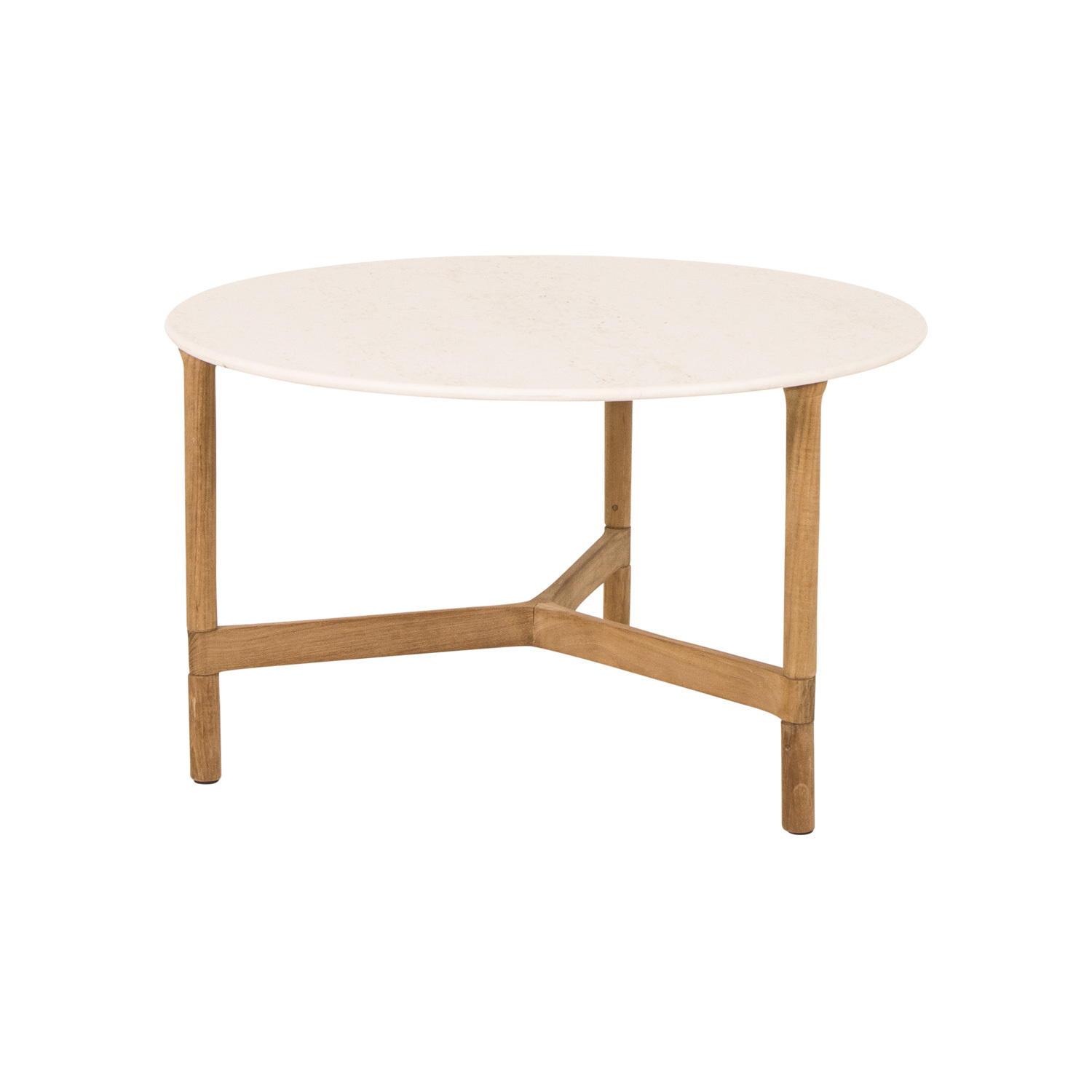 Cane-line Twist coffee table, diam. 70 cm, teak - travertine look | Finnish Design Shop
