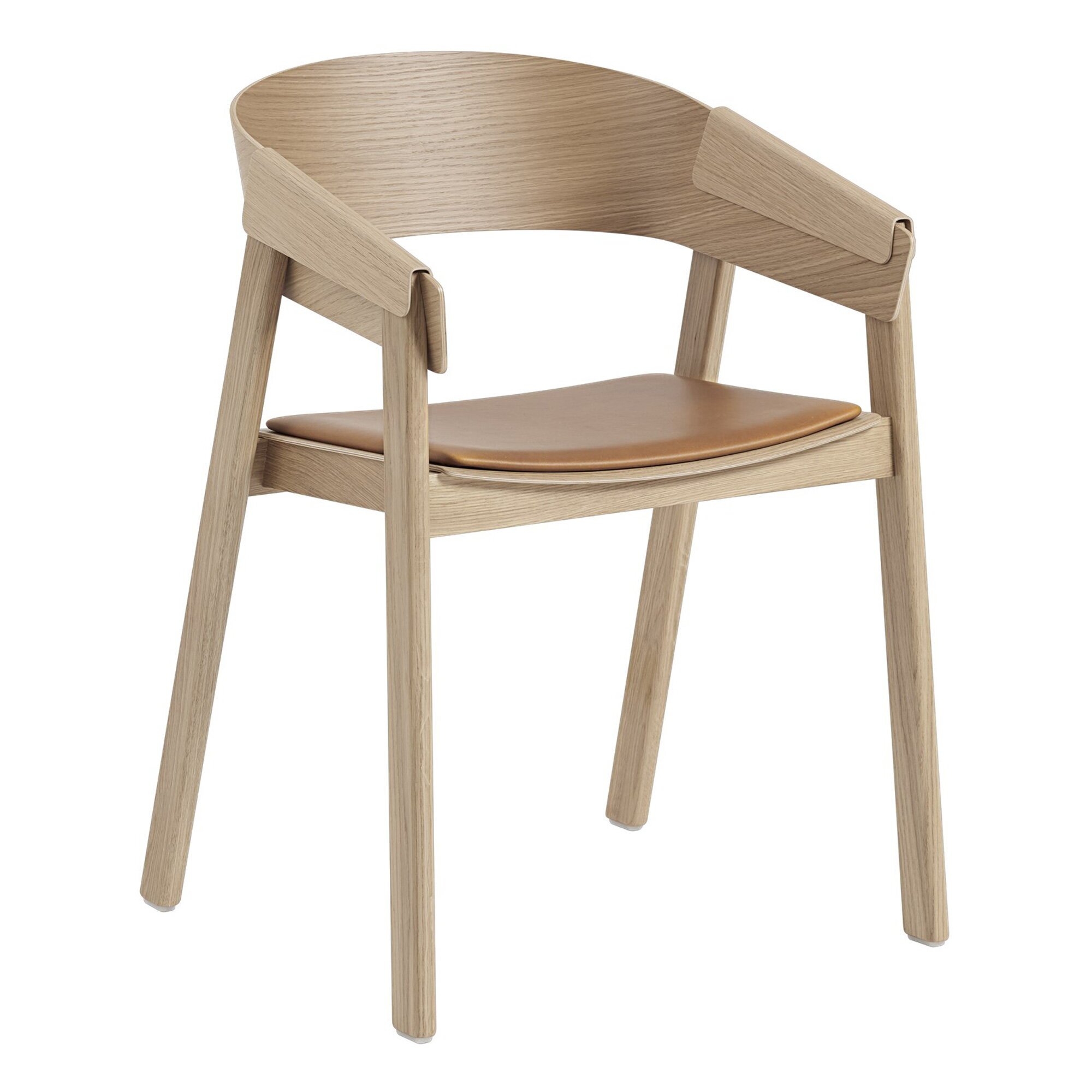 Muuto Cover armchair, oak - Refine leather cognac | Finnish Design Shop UK