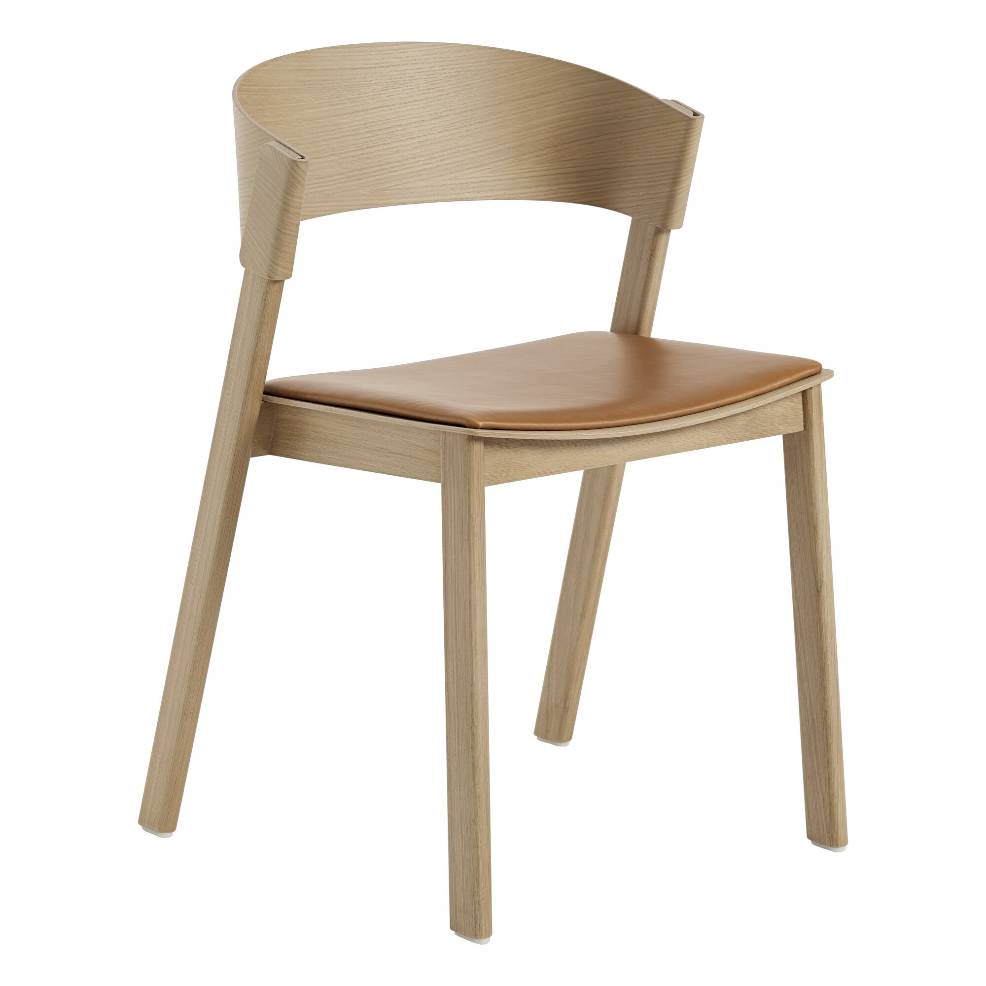 Muuto Cover side chair, oak - Refine leather cognac | Finnish Design Shop