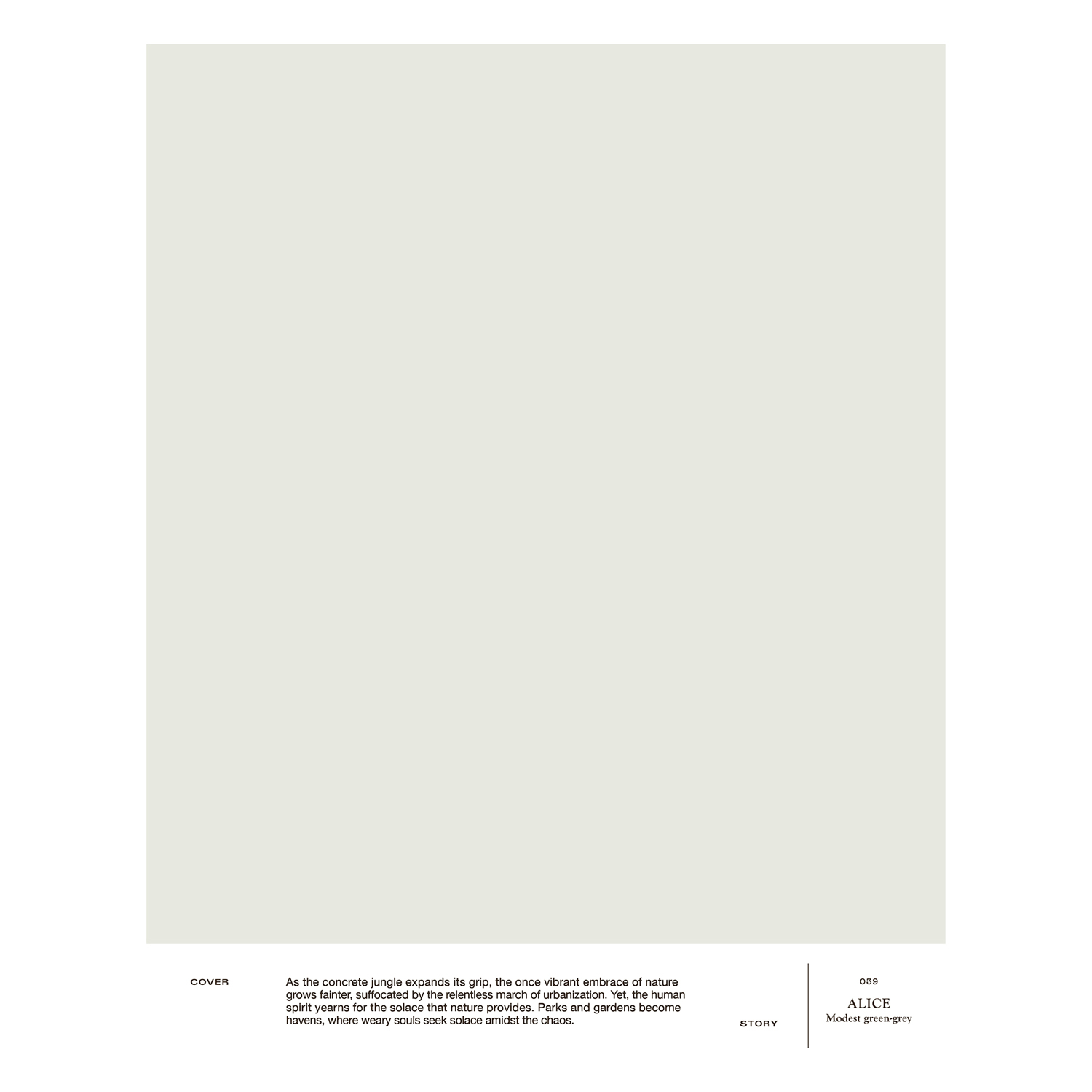 Cover Story Paint sample, 039 ALICE - modest green-grey | Finnish ...