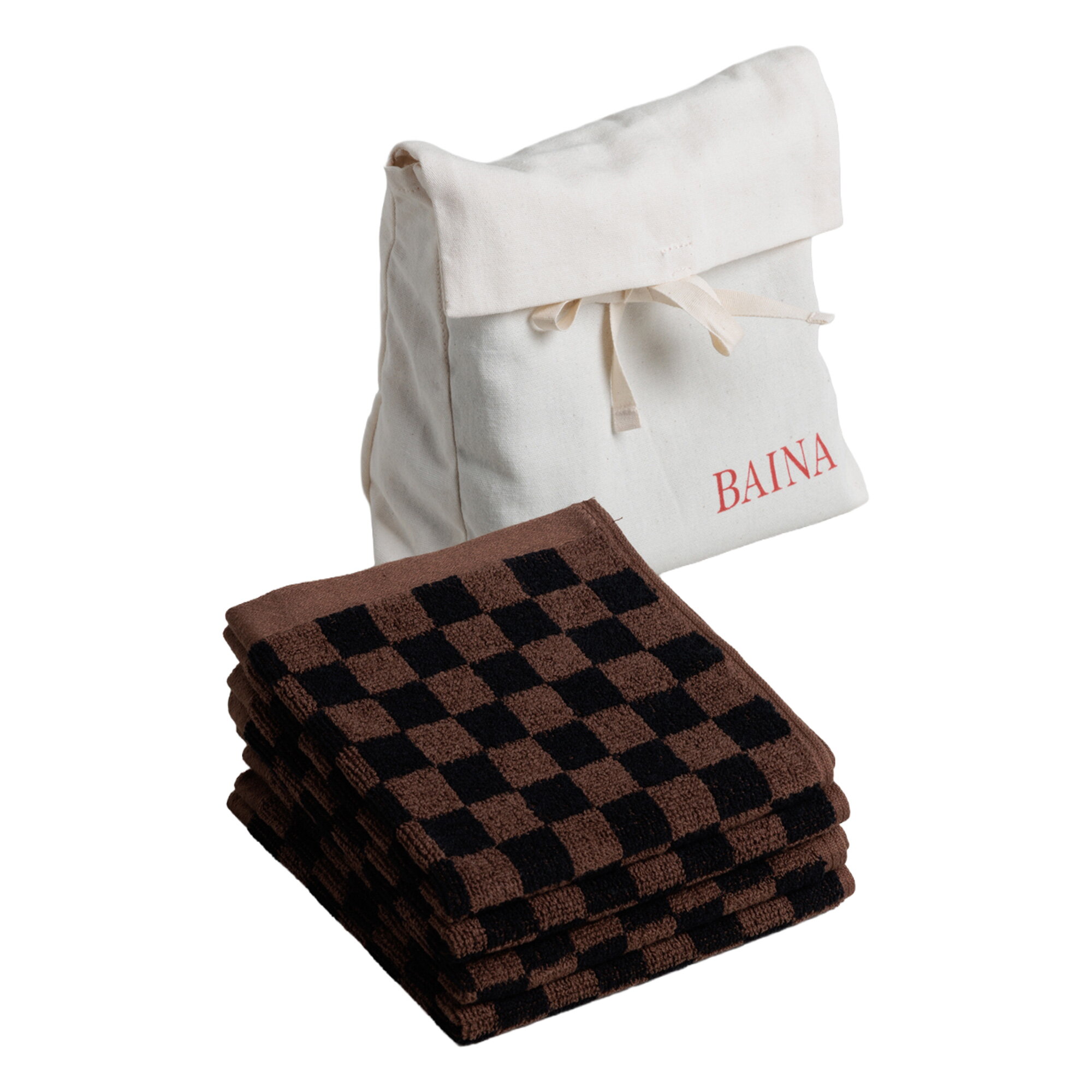 Baina Gift set 04, face cloth 30 x 30 cm, 4 pcs, tabac - ivory ...