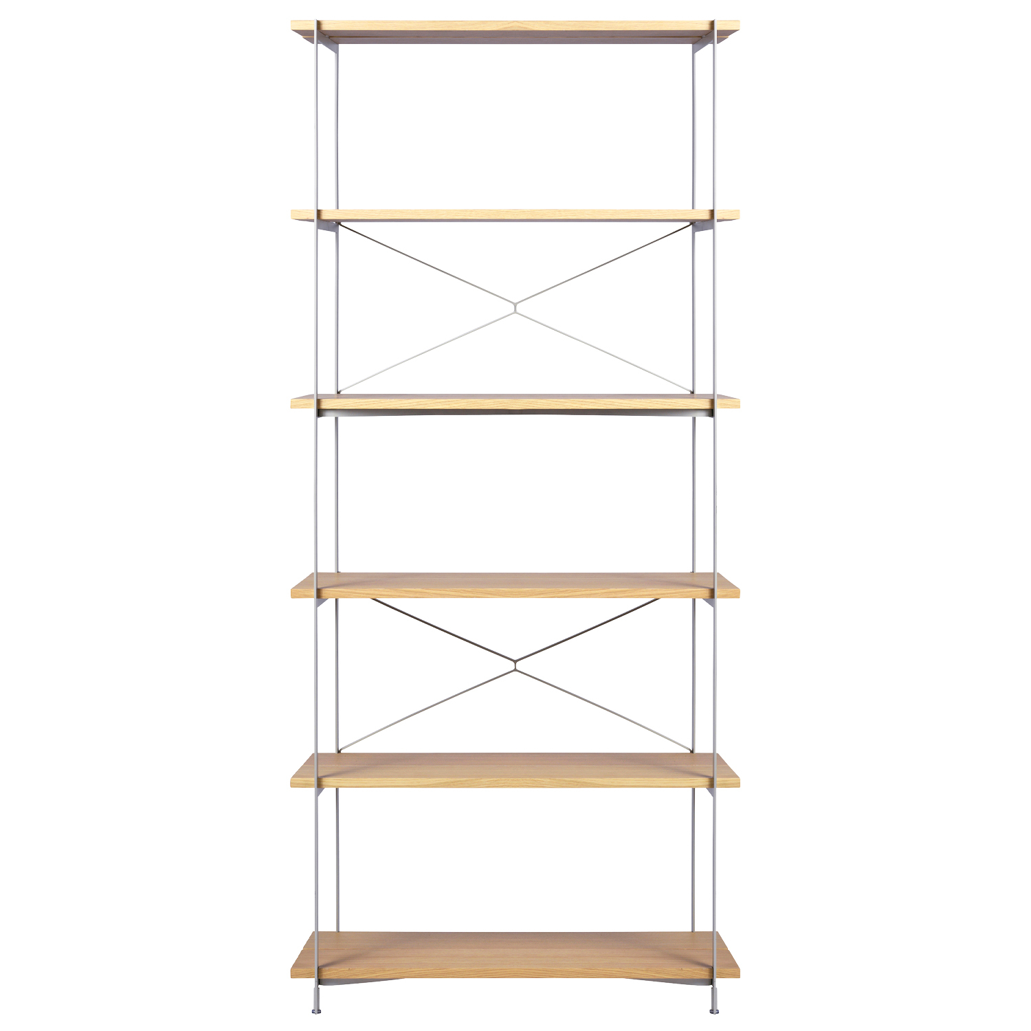 FDB Møbler A91 Nordhavn bookcase, 85 x 182 cm, oak - silk grey ...