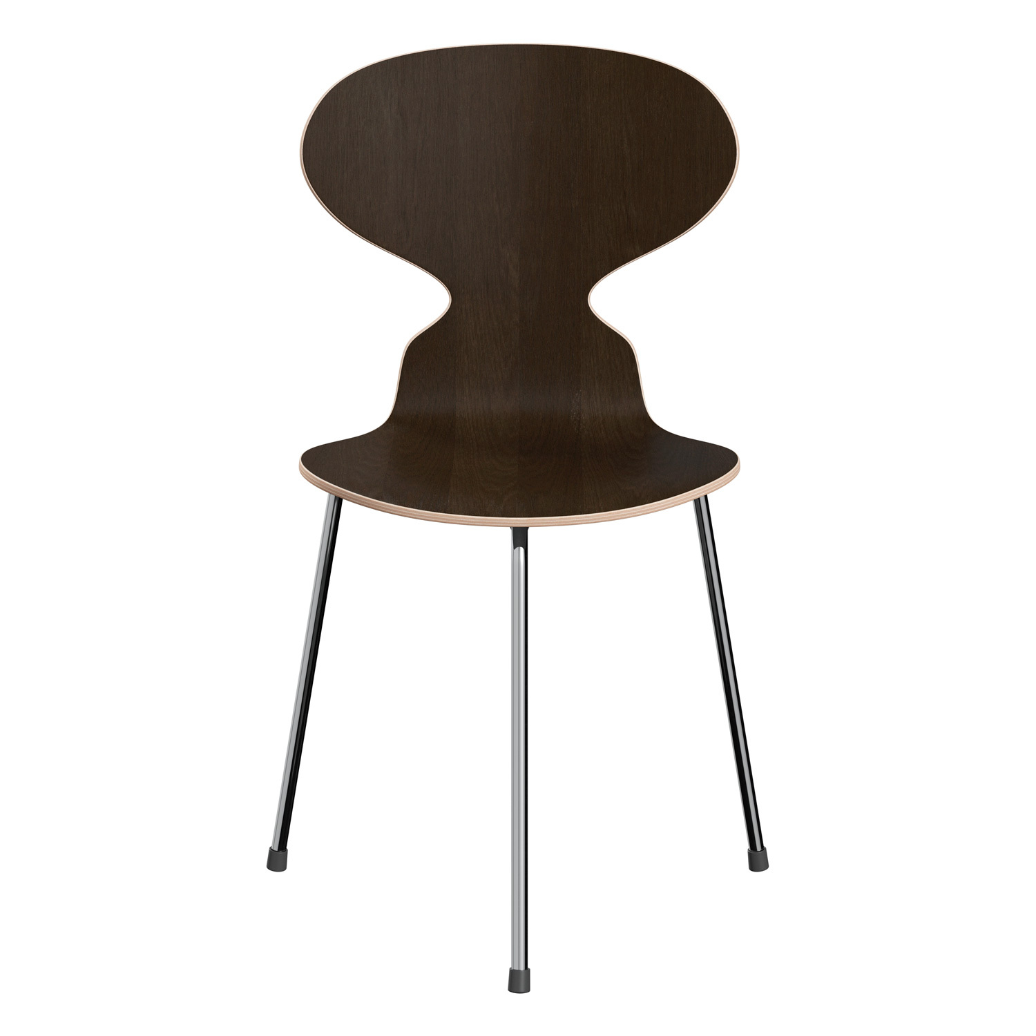 Fritz Hansen Ant chair 3100, 3 legs, dark stained oak - chrome ...
