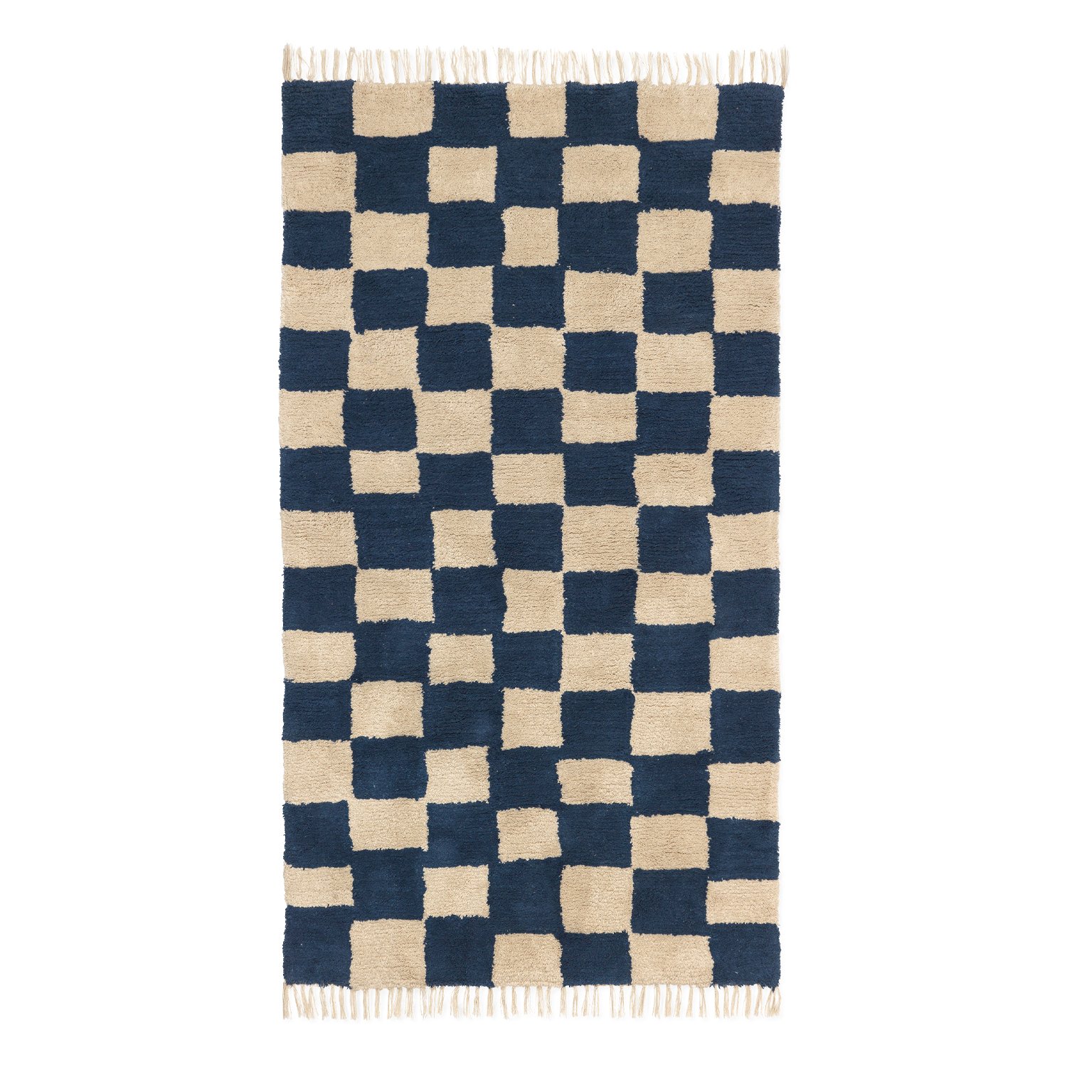 Ferm Living Mara Washable rug, 150 x 80 cm, deep blue - warm sand ...