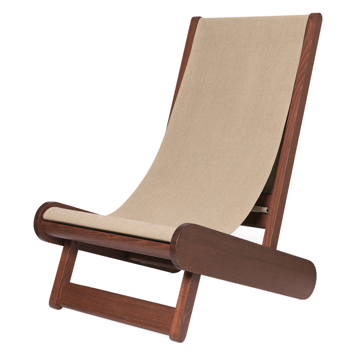 Ferm Living Hemi lounge chair, dark stained beech - natural linen ...