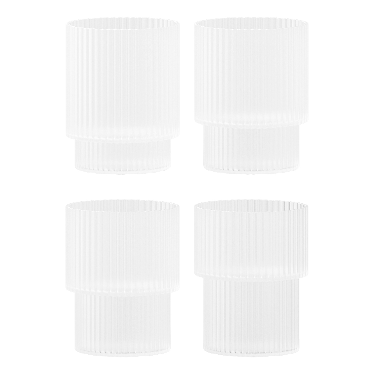 Ferm Living Ripple juomalasit, 4 kpl, mattalasi | Finnish Design Shop