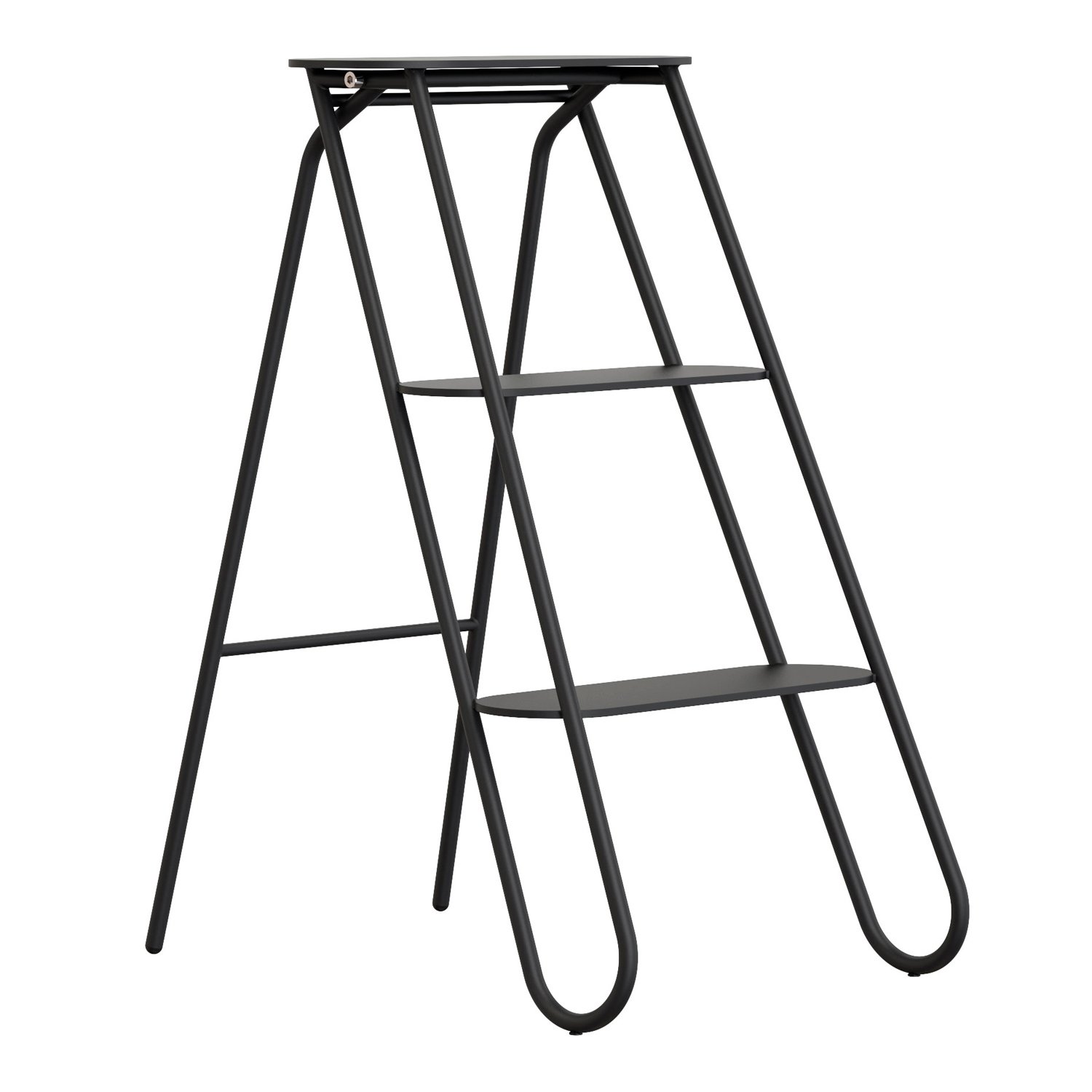 Frost Bukto step ladder, 3-steps, black | Finnish Design Shop