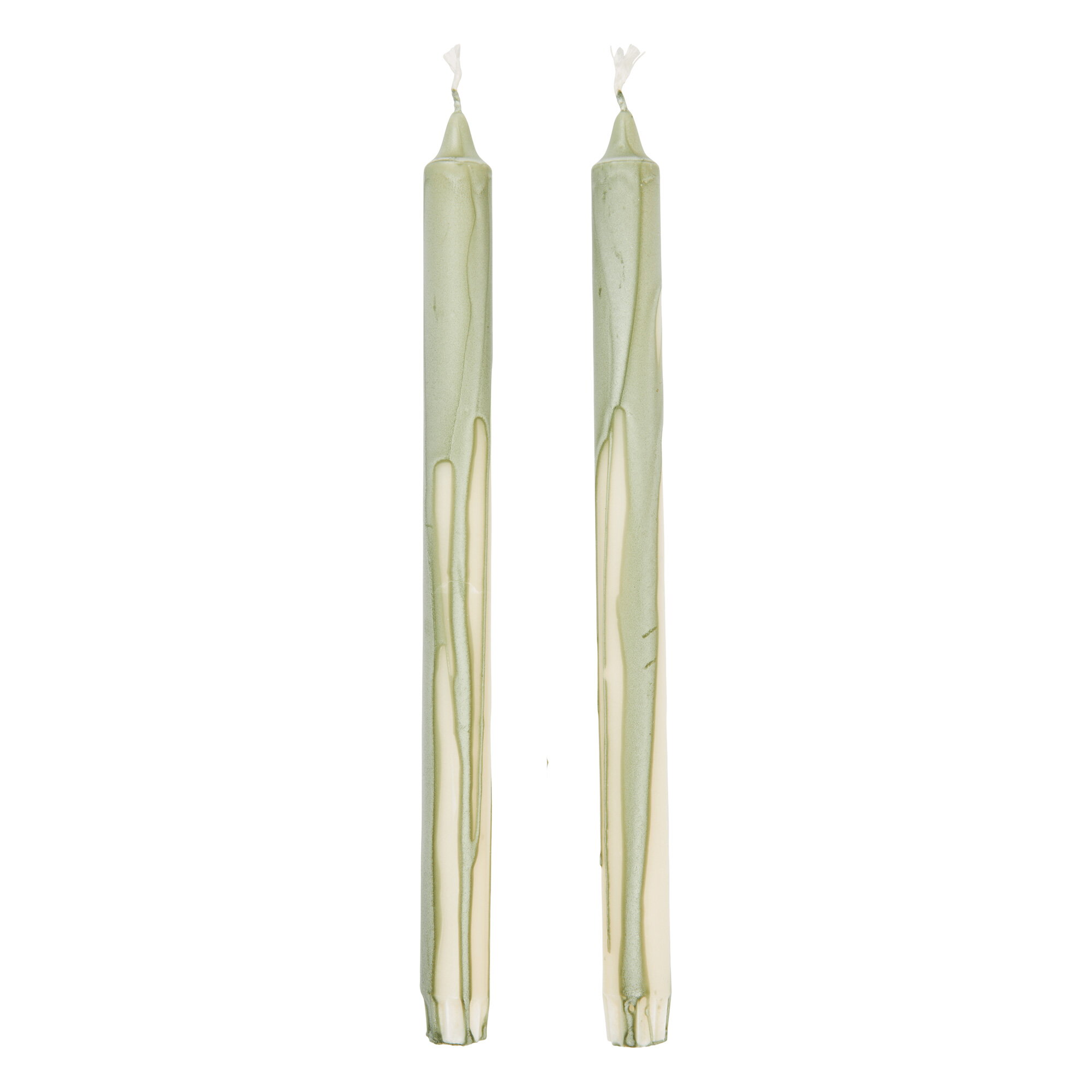 Ferm Living Dryp candle, set of 2, tea green | Finnish Design Shop