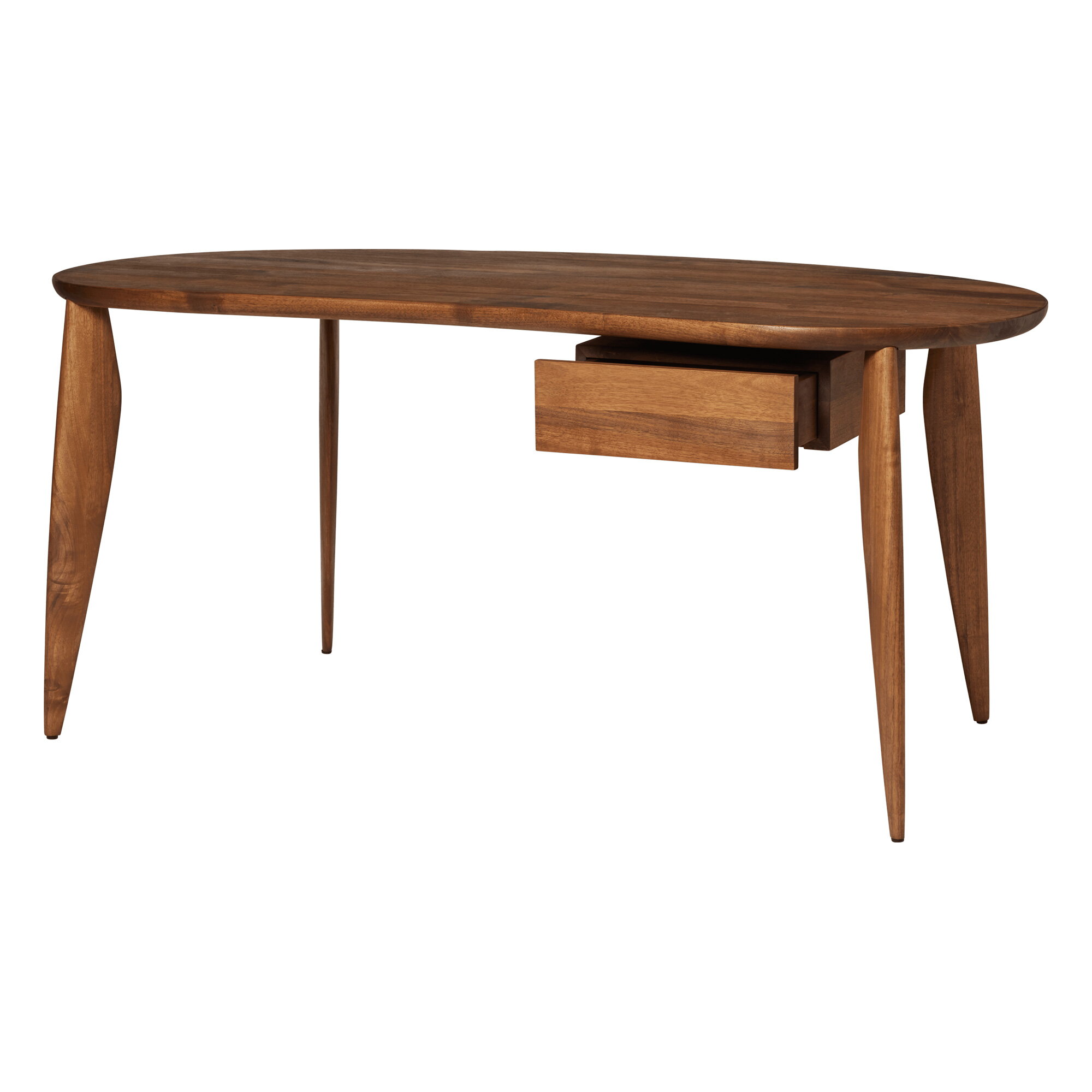 Ferm Living Table Feve avec tiroir, 86 x 160 cm, noyer | Finnish Design ...