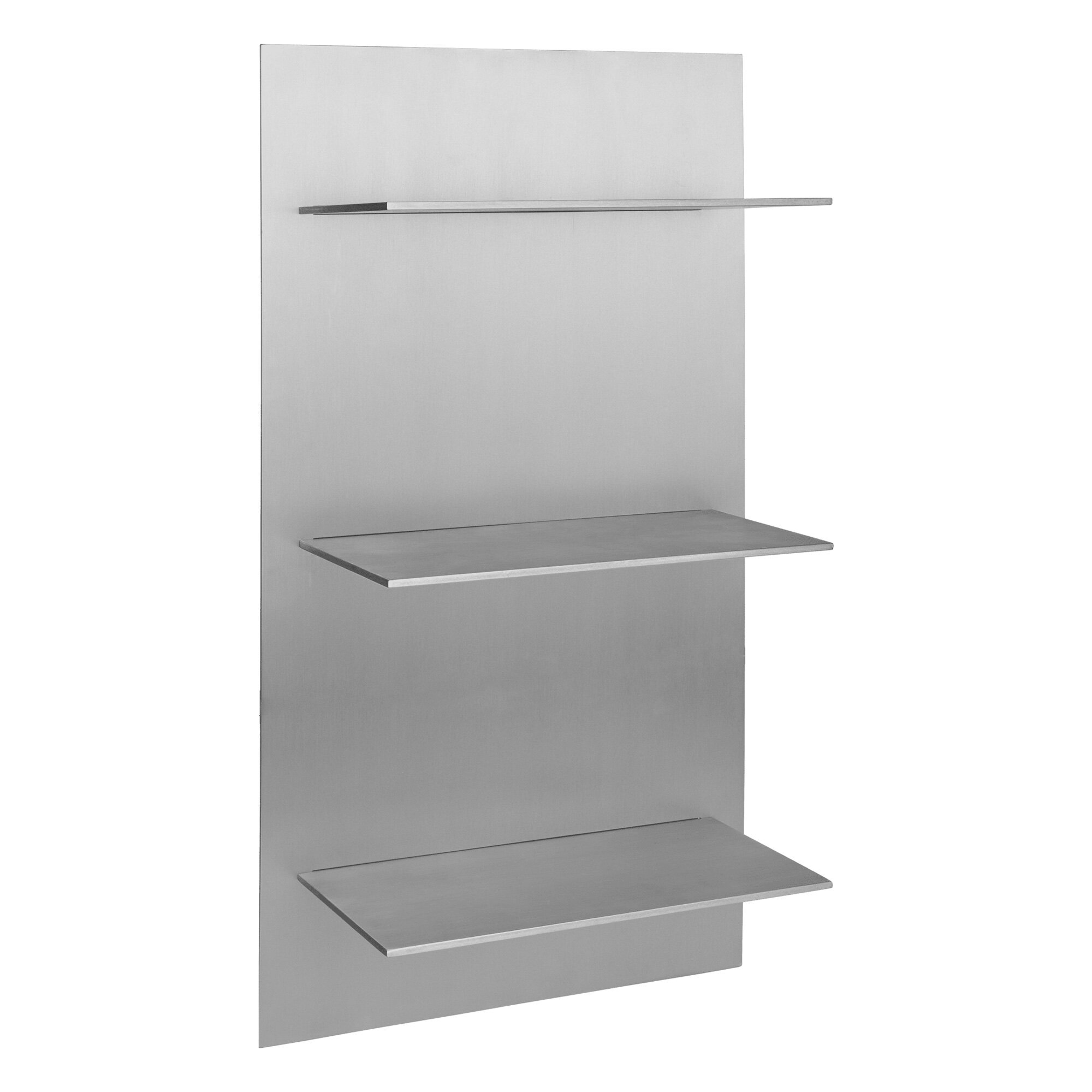 Ferm Living Lager wall shelf, triple, small, aluminium | Finnish Design ...