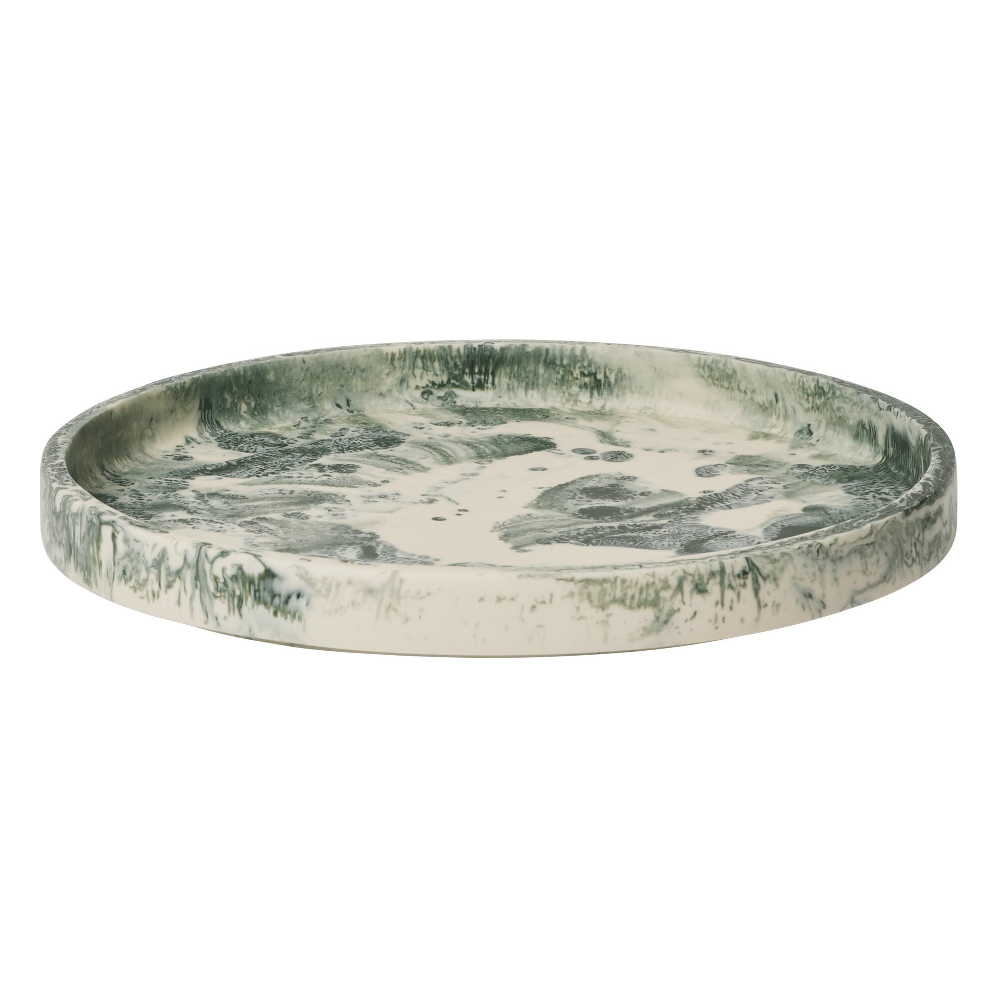 Ferm Living Mist tray, 30 cm, emerald - off-white | Finnish Design Shop