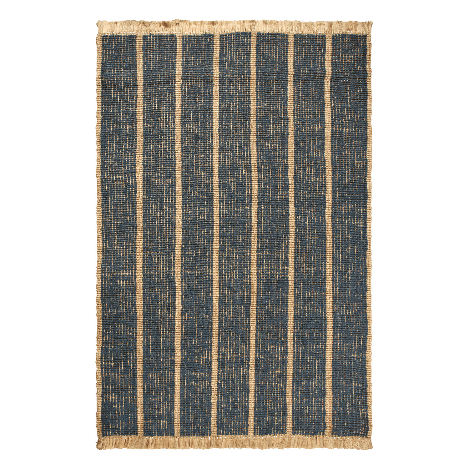 Ferm Living Athens Stripes matto, 200 x 300 cm, natural - ink blue ...
