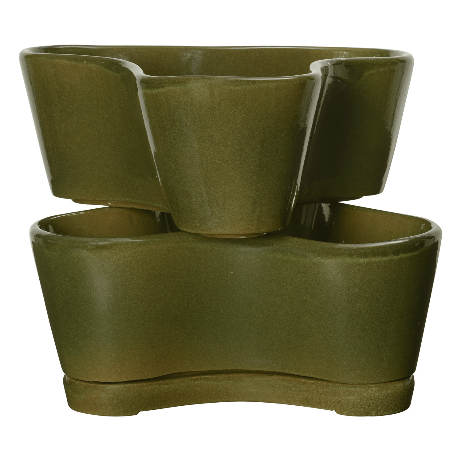 Ferm Living Gemi stackable planters, set of 2, moss green | Finnish ...