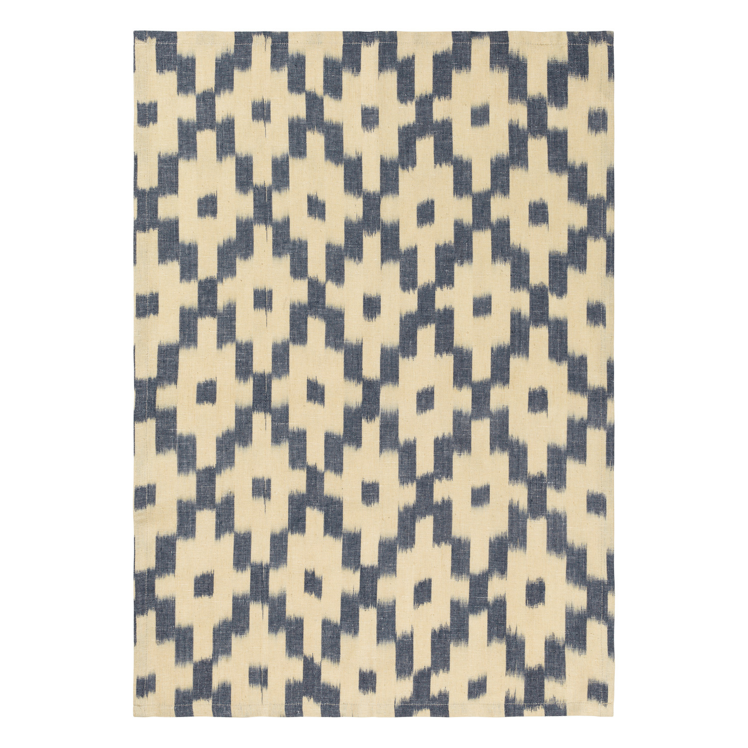 Ferm Living Ikat keittiöpyyhe, ink blue - off-white | Finnish Design Shop