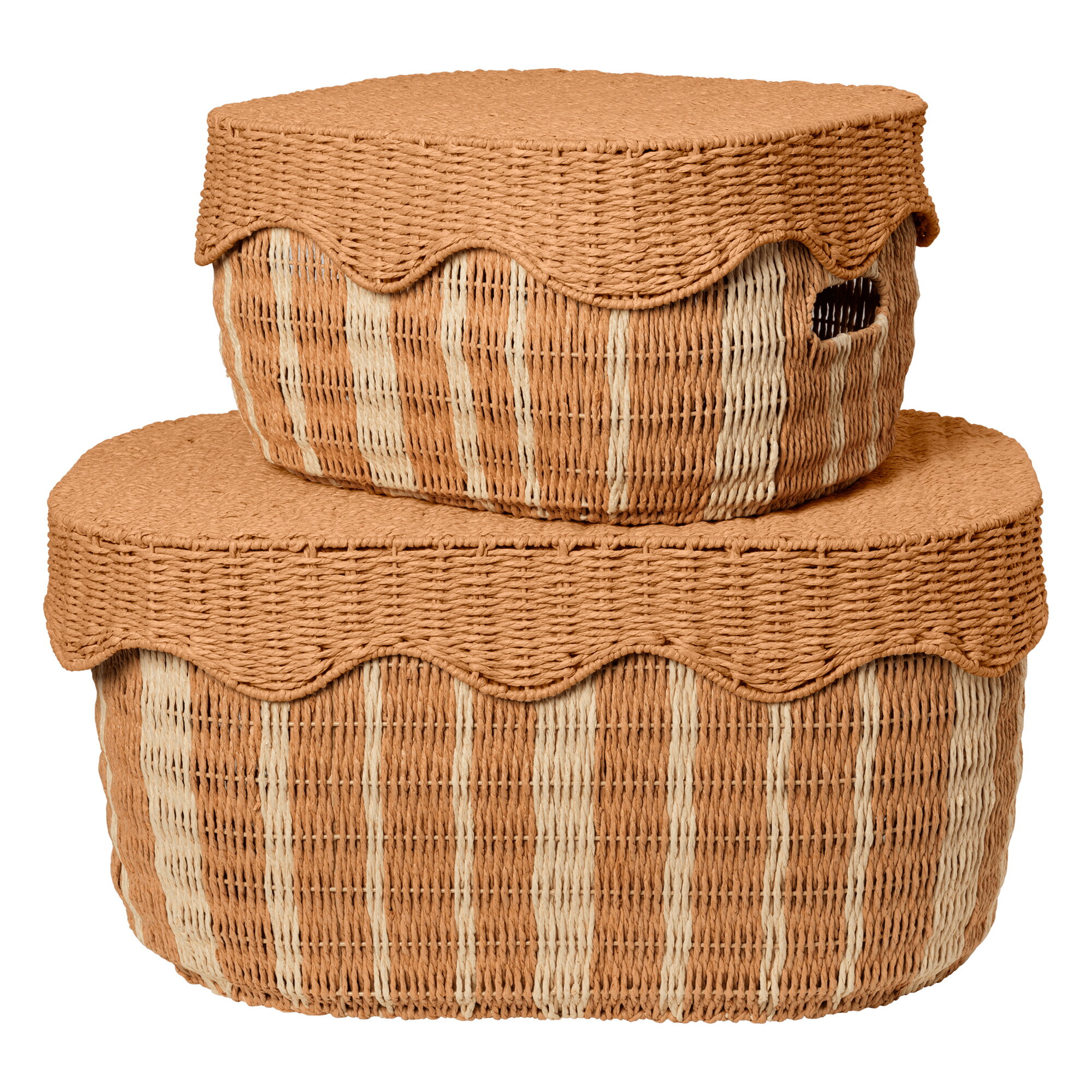 Ferm Living Rivan storage baskest, set of 2, natural rattan - off-white ...