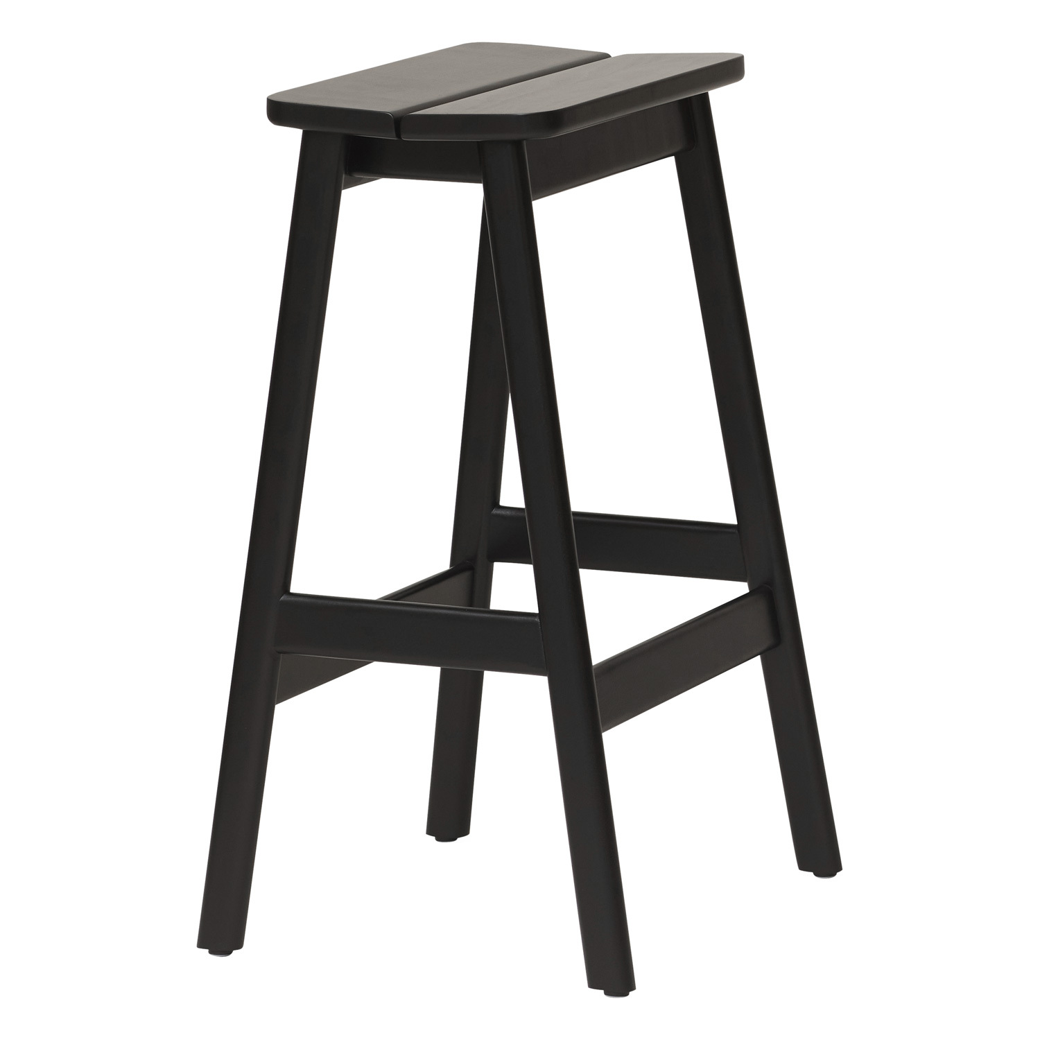 Form & Refine Angle bar stool, 65 cm, black stained beech | Finnish ...