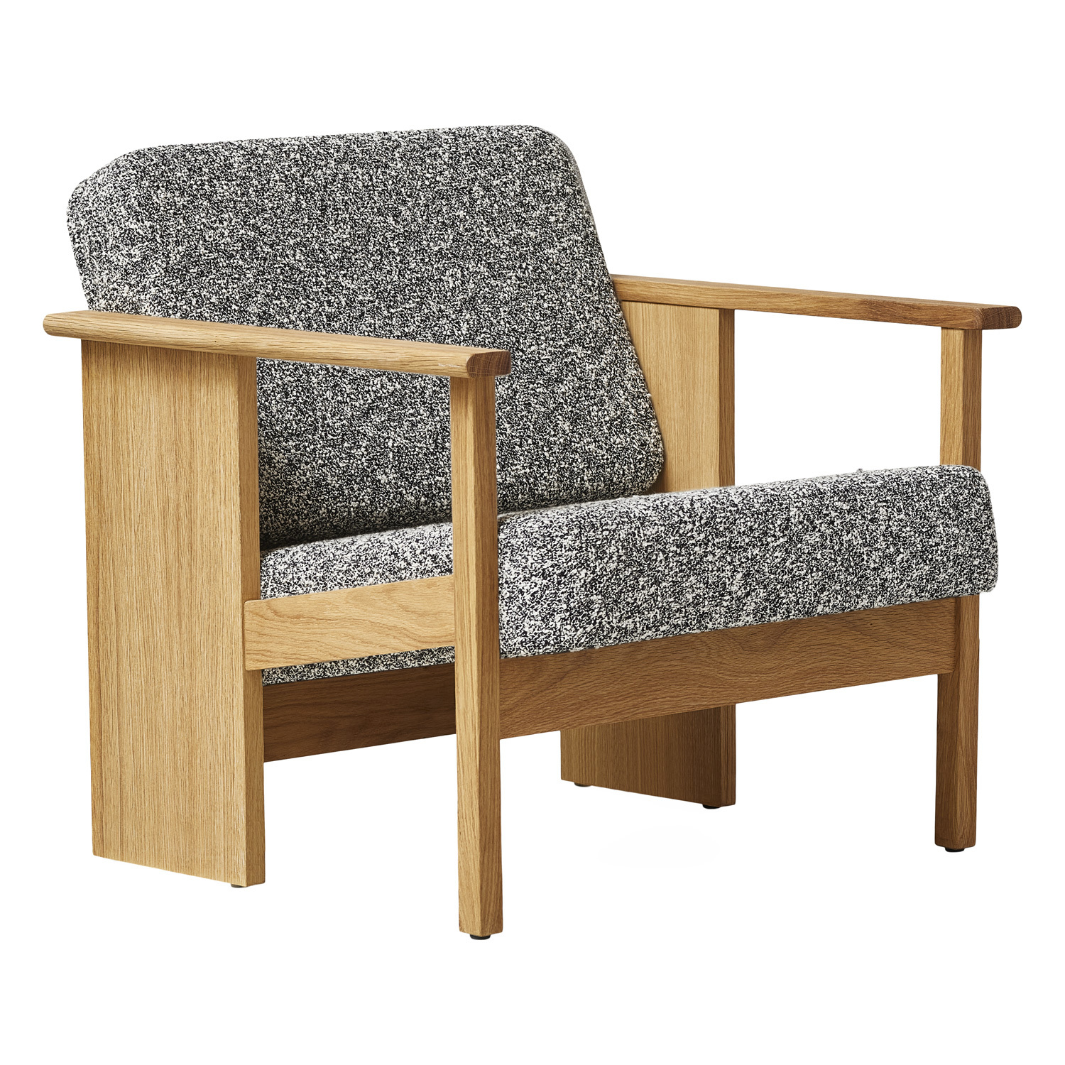 Form & Refine Block lounge chair, oiled oak - Kvadrat Zero 0004 ...