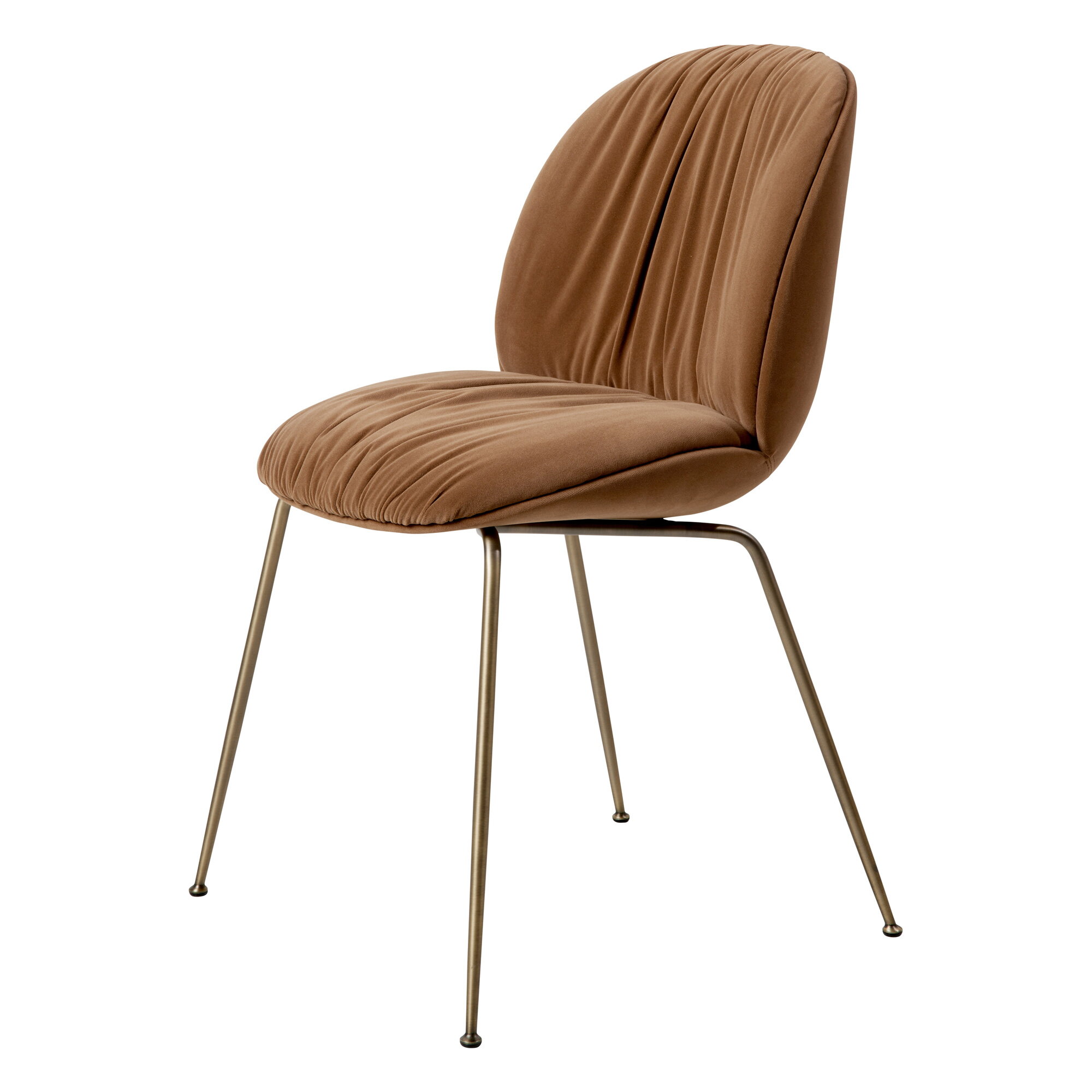 GUBI Beetle Soft dining chair, conic antique brass - Sunday 112 brown ...