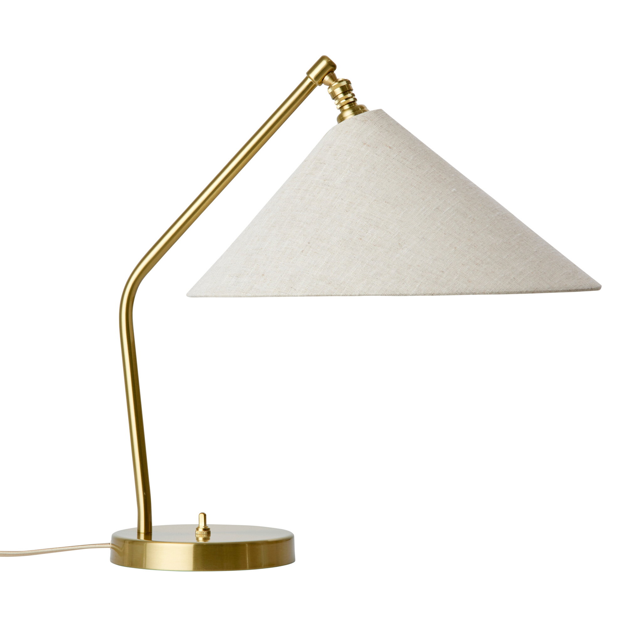 GUBI Gräshoppa table lamp, brass - canvas | Finnish Design Shop
