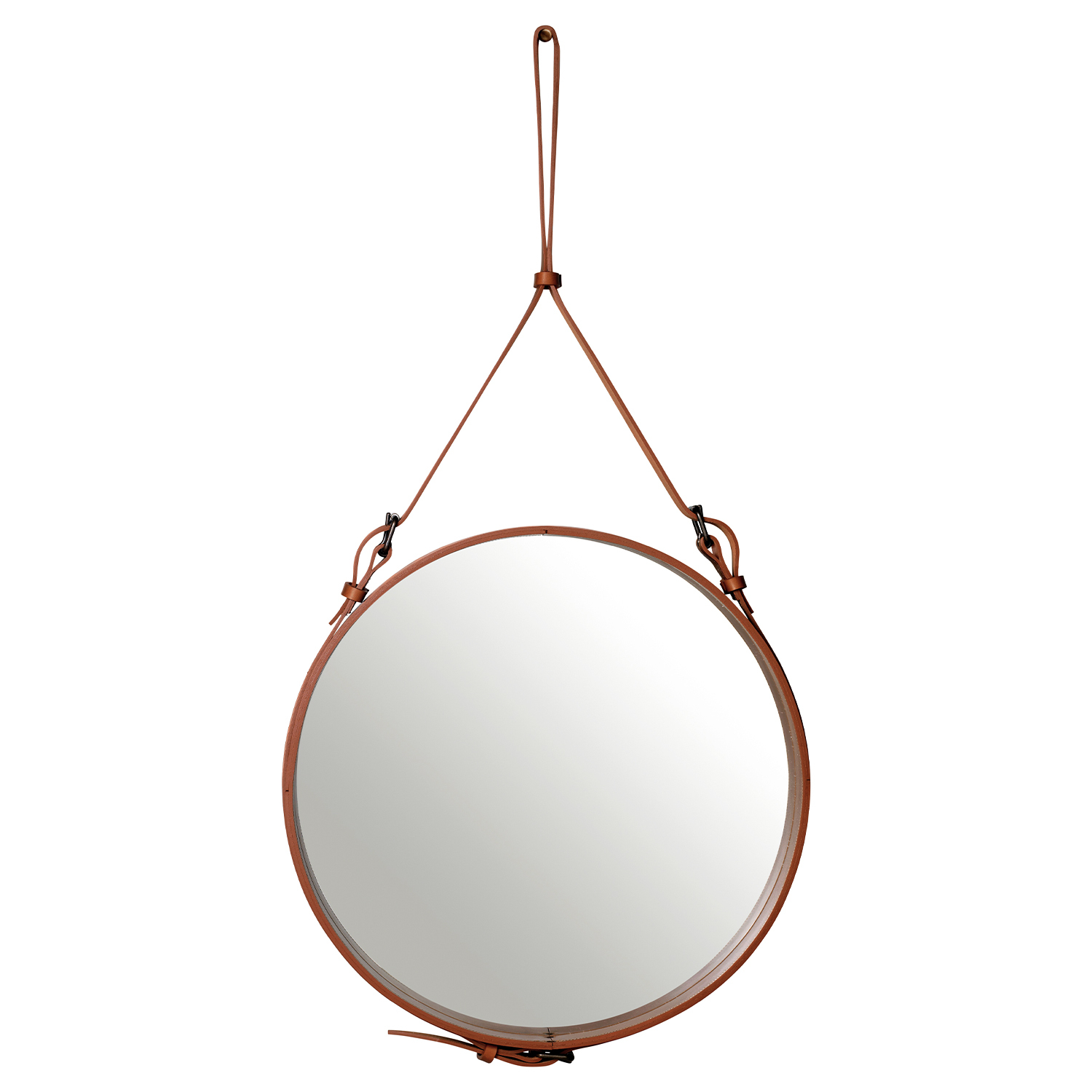 GUBI Adnet mirror, M, tan leather | Finnish Design Shop UK