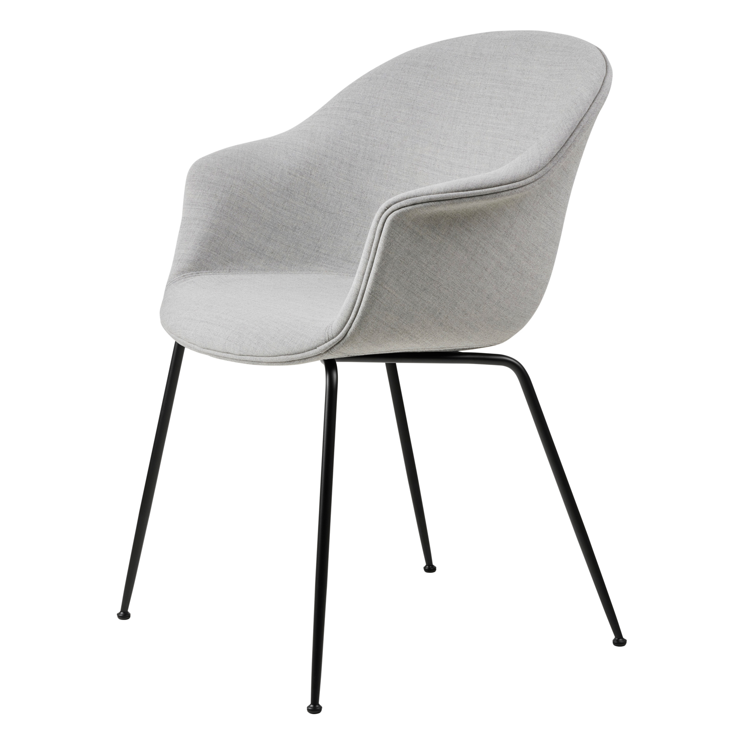GUBI Bat chair, fully upholstered, conic matt black, Remix 3 123 ...