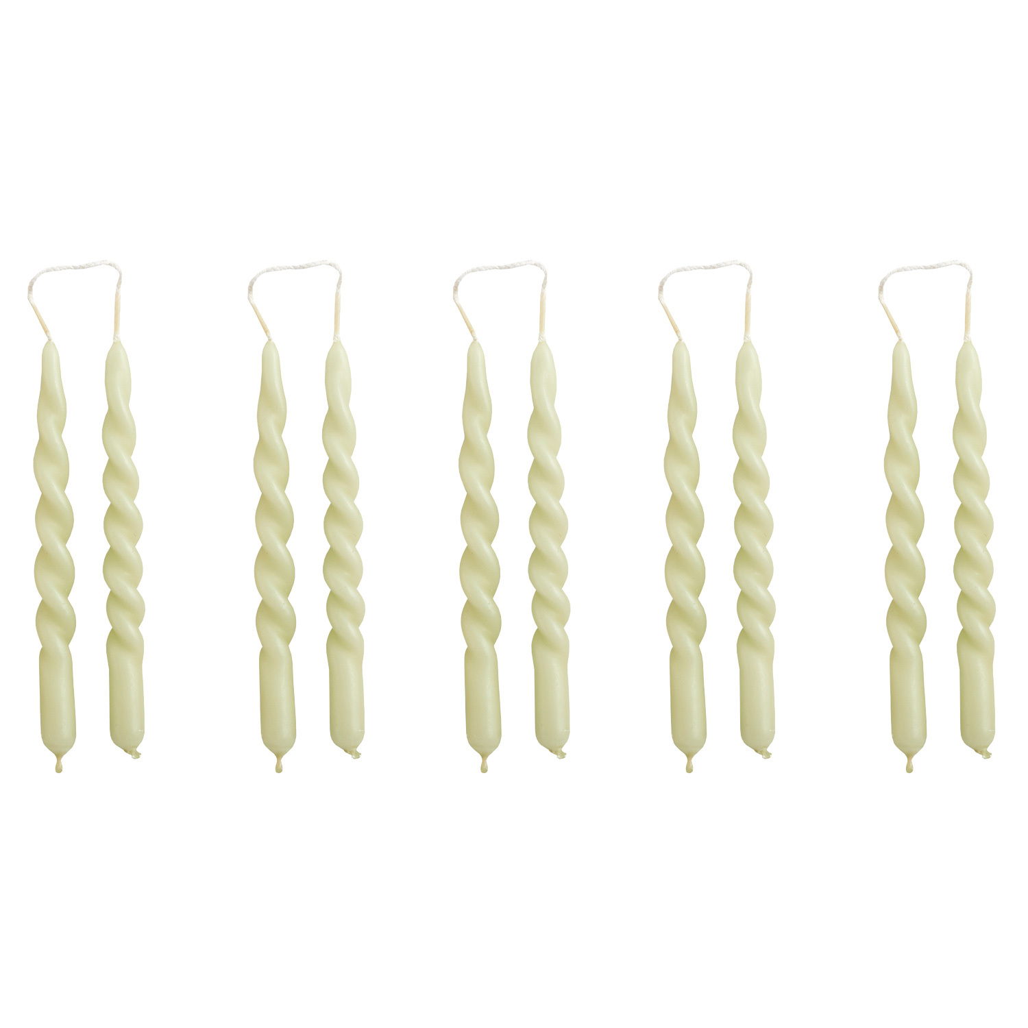 HAY Mini Swirl candles, 10 pcs, light green | Finnish Design Shop