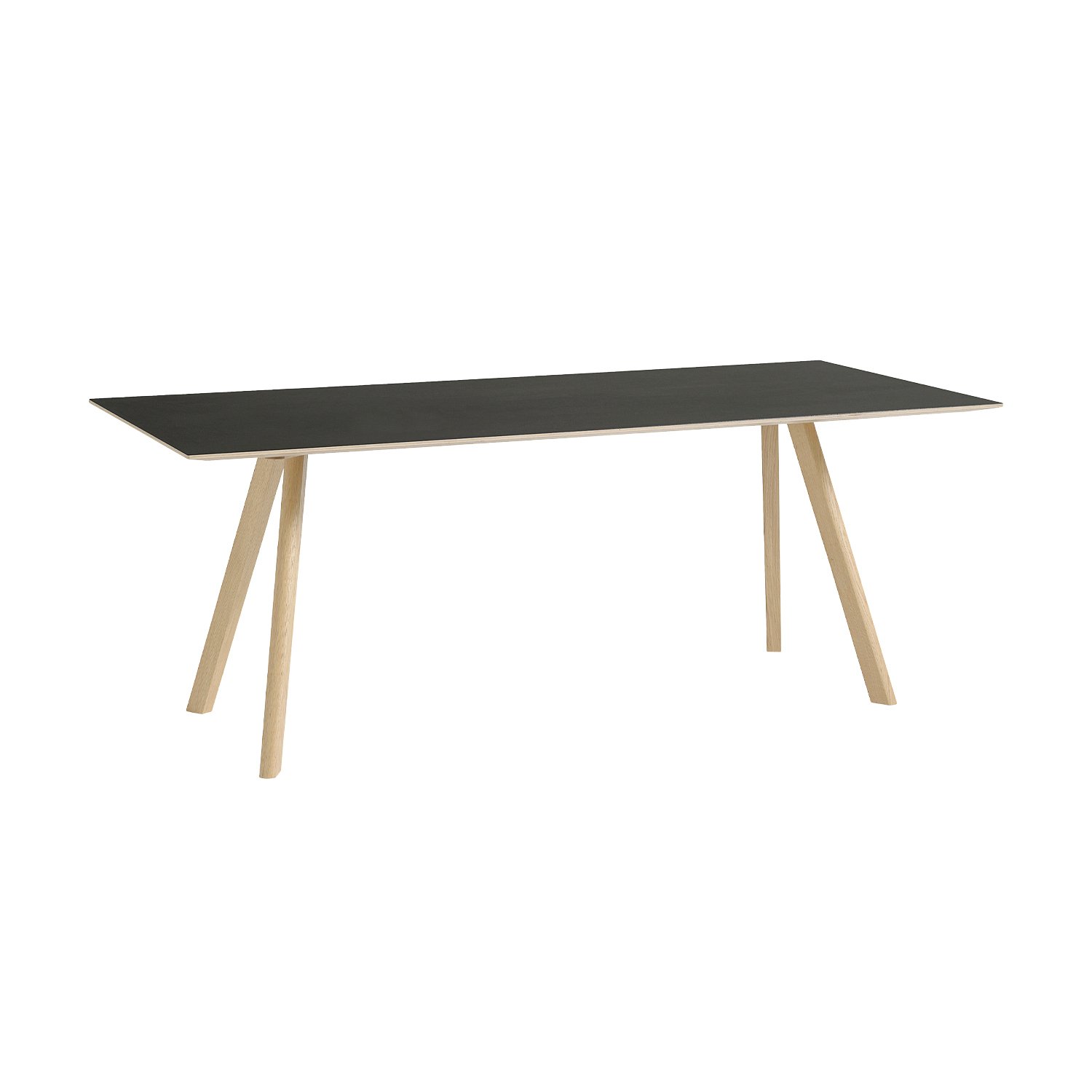 HAY CPH30 2.0 table, 200 x 90 cm, lacquered oak - black linoleum ...