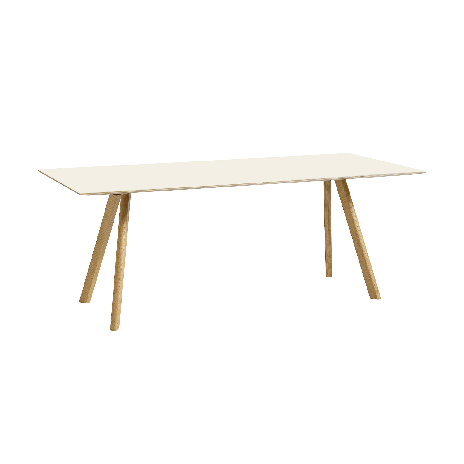 HAY Table CPH30 2.0, 200 x 90 cm, chêne laqué - linoléum blanc cassé ...