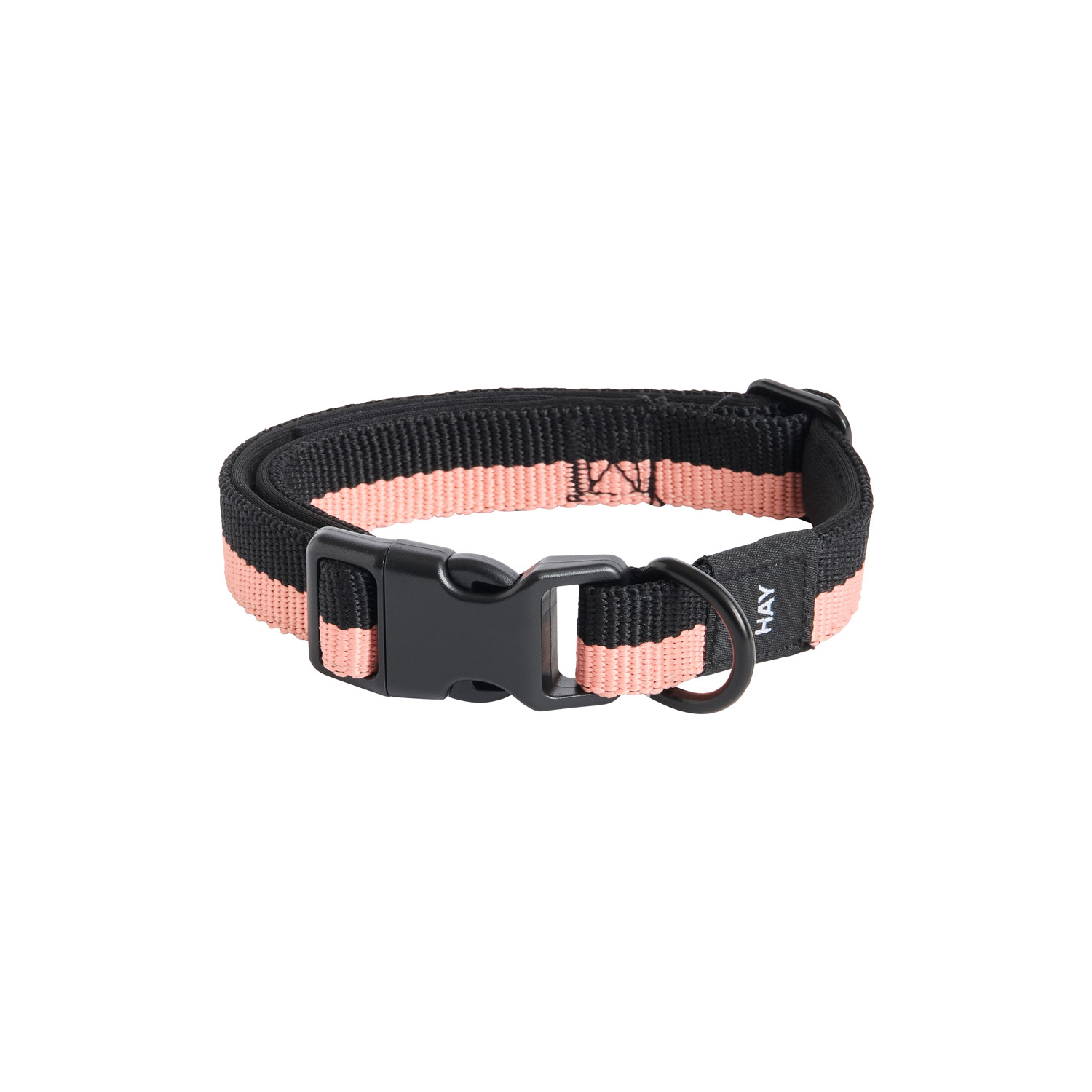 HAY Dogs collar, flat, S-M, pink - black | Finnish Design Shop