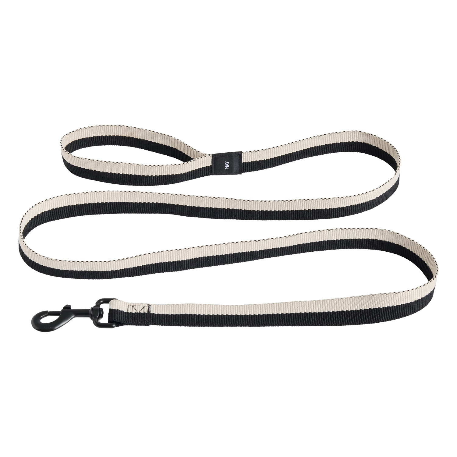 HAY Dogs leash, flat, M-L, black - white | Finnish Design Shop