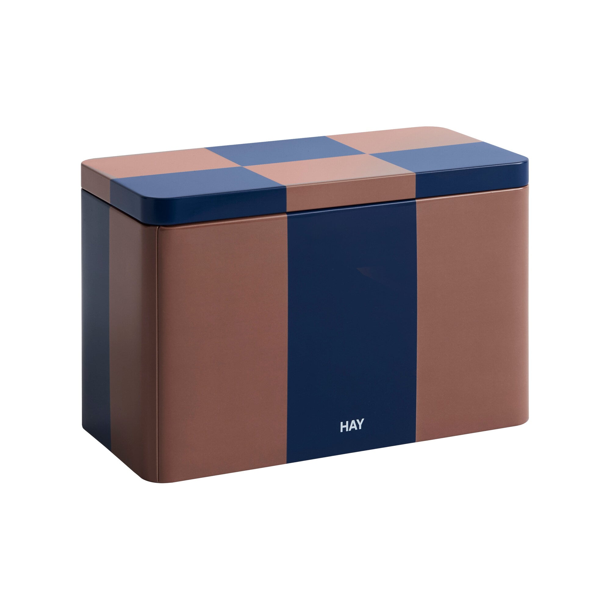 HAY Tin container, M, brown - midnight blue | Finnish Design Shop