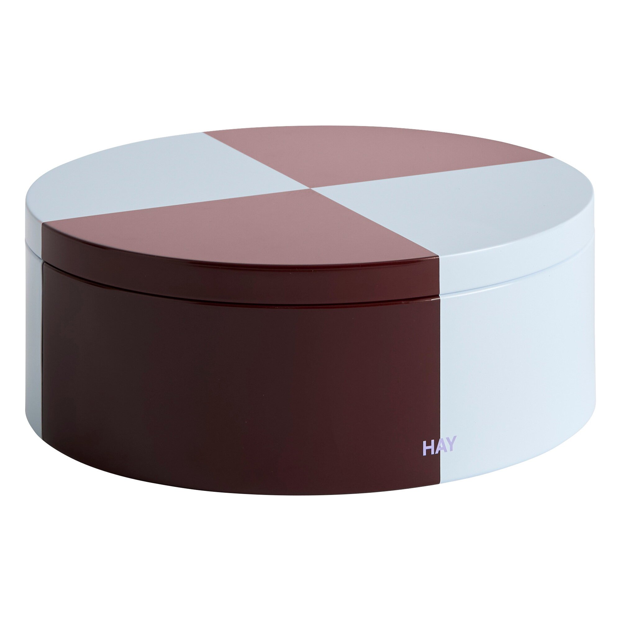 HAY Tin Dose, rund, burgunder - eisblau | Finnish Design Shop