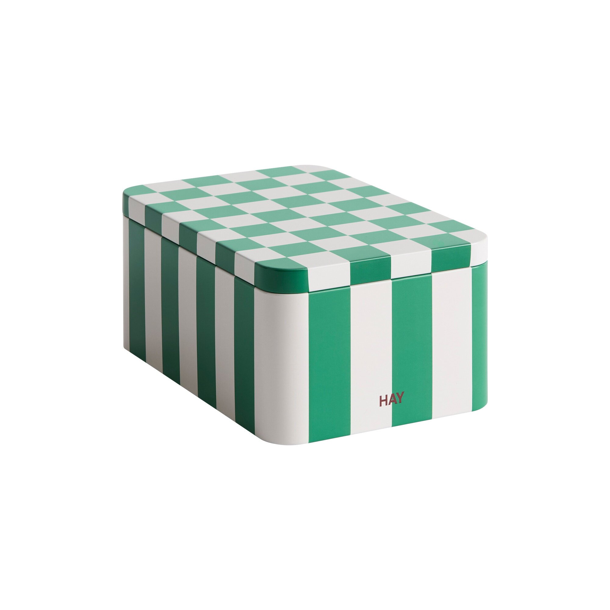HAY Tin container, S, green - off-white | Finnish Design Shop